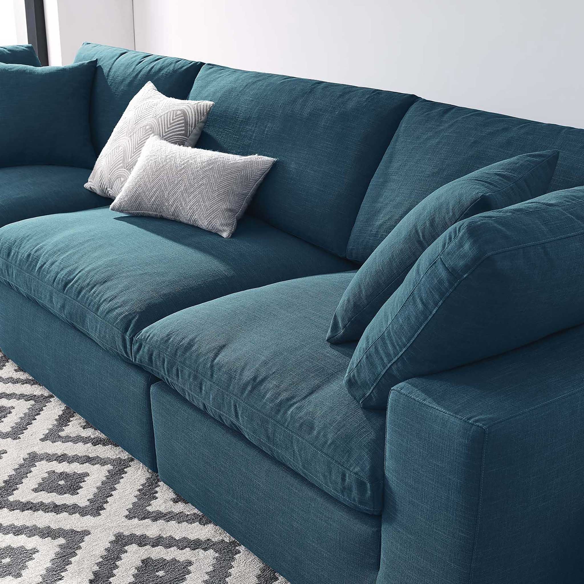Carmen Down Filled Overstuffed Sofa Azure - Froy.com
