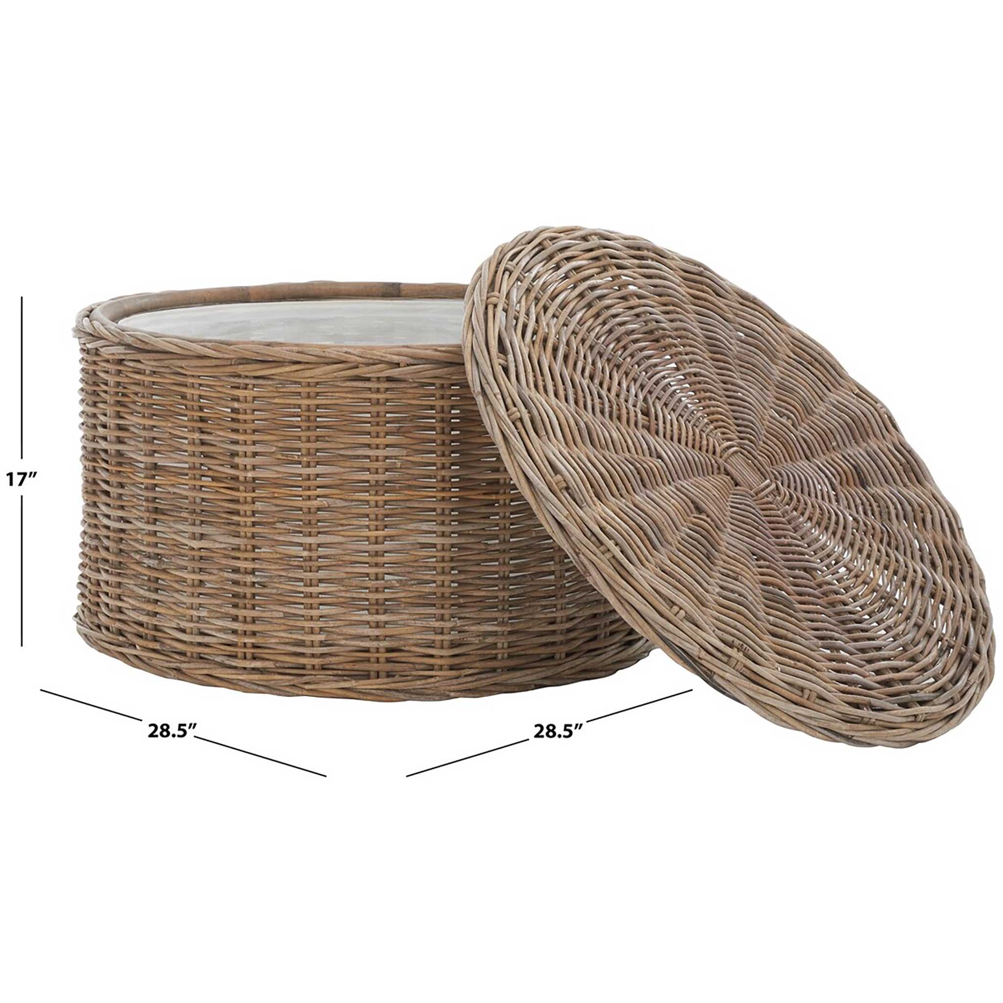 Jerry Wicker Storage Coffee Table Gray - Froy.com