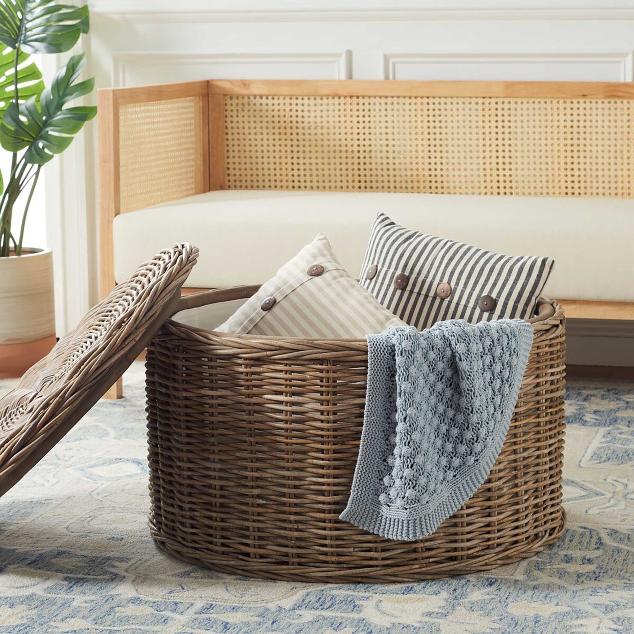 Jerry Wicker Storage Coffee Table Gray - Froy.com