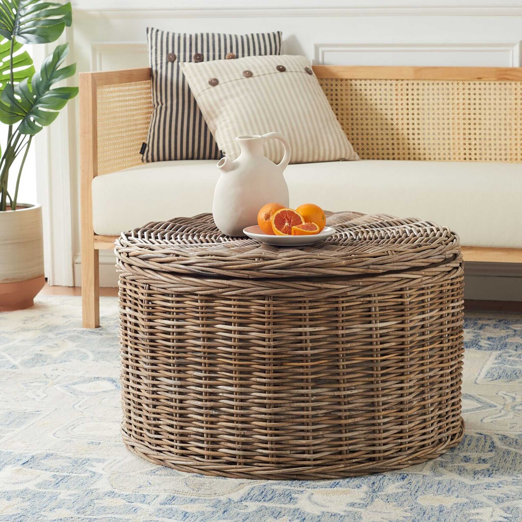 Jerry Wicker Storage Coffee Table Gray - Froy.com
