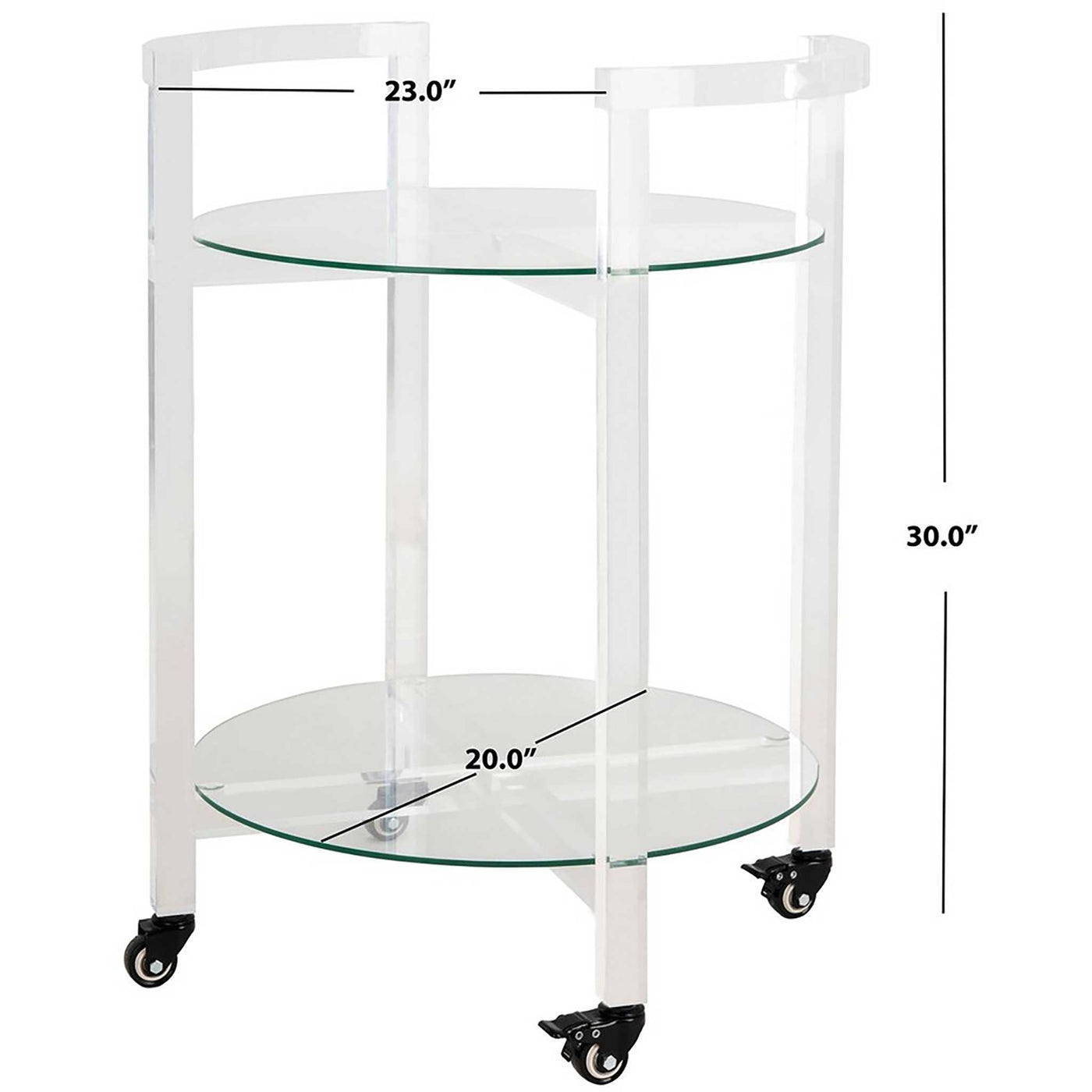 June 2 Tier Acrylic Bar Cart Clear - Froy.com