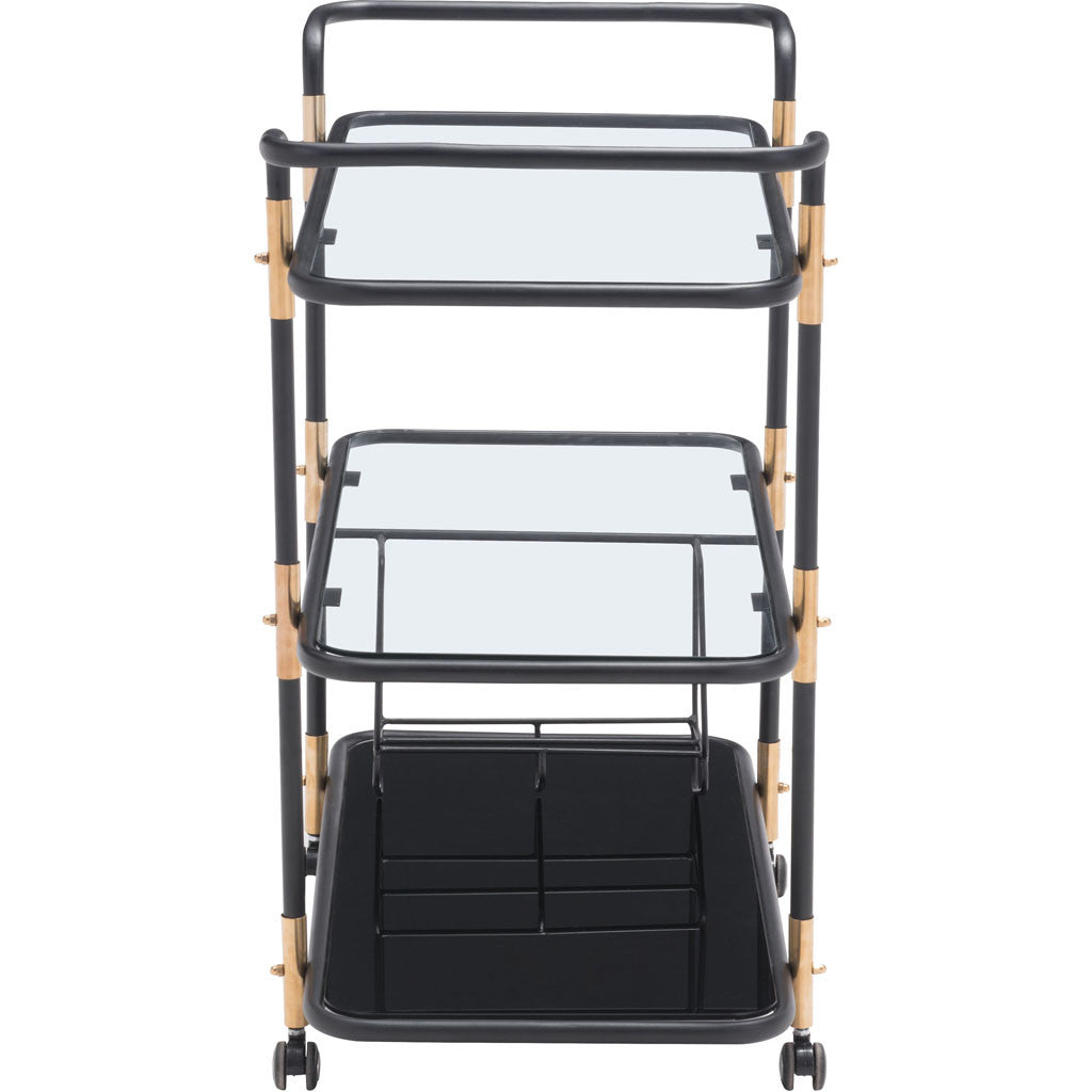 Siena Serving Cart Black & Gold - Froy.com