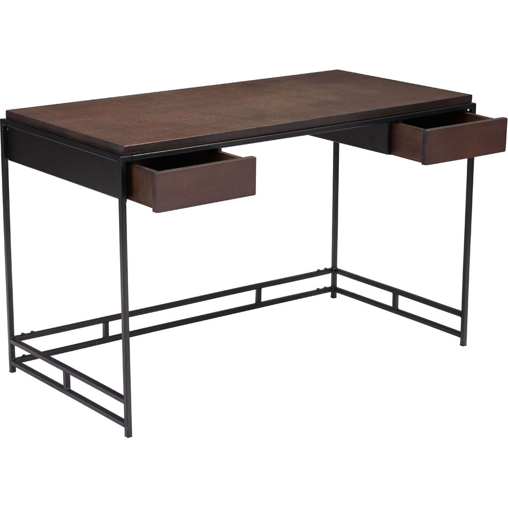 Steven Desk Espresso & Metal - Froy.com
