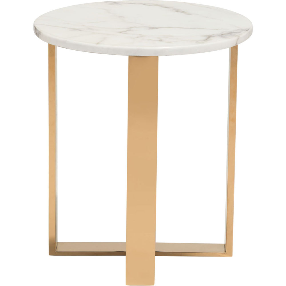Acel End Table Stone & Gold - Froy.com