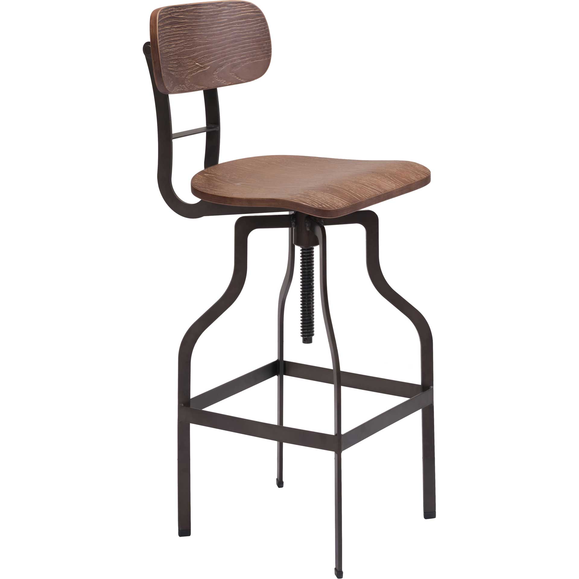 Winslett Bar Chair Brown/Antique Black - Froy.com