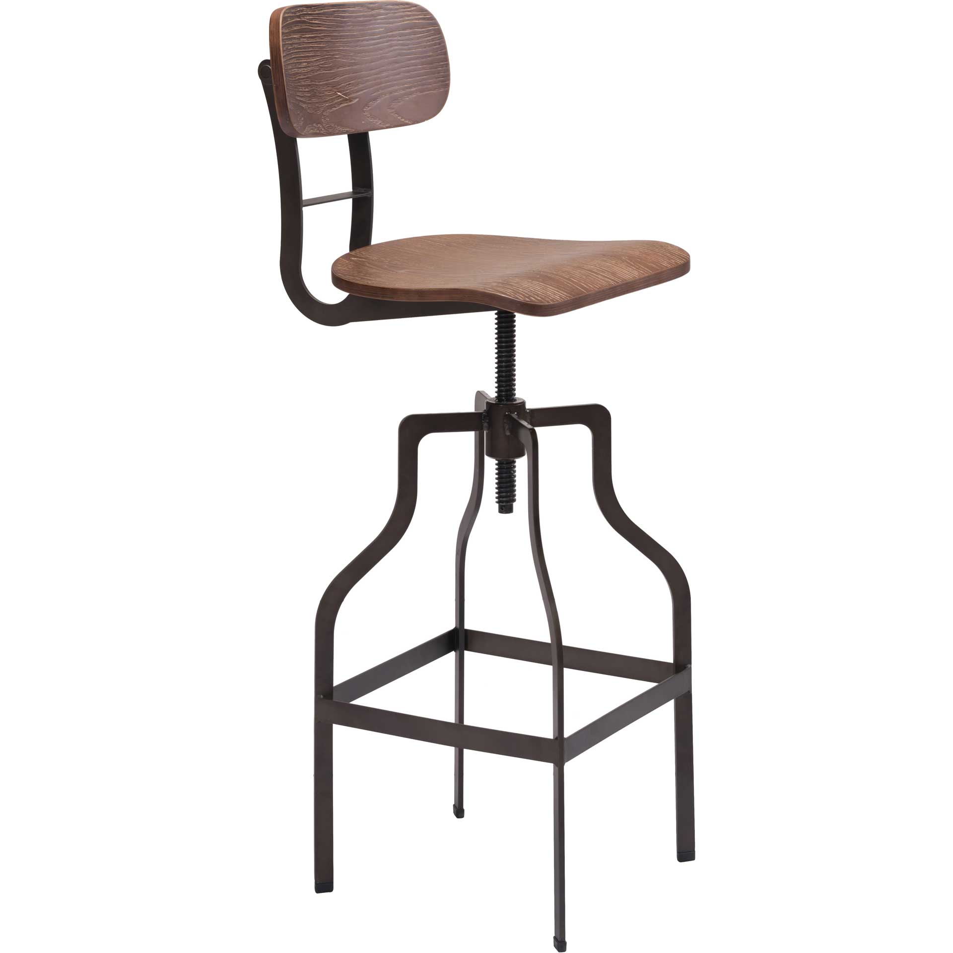 Winslett Bar Chair Brown/Antique Black - Froy.com