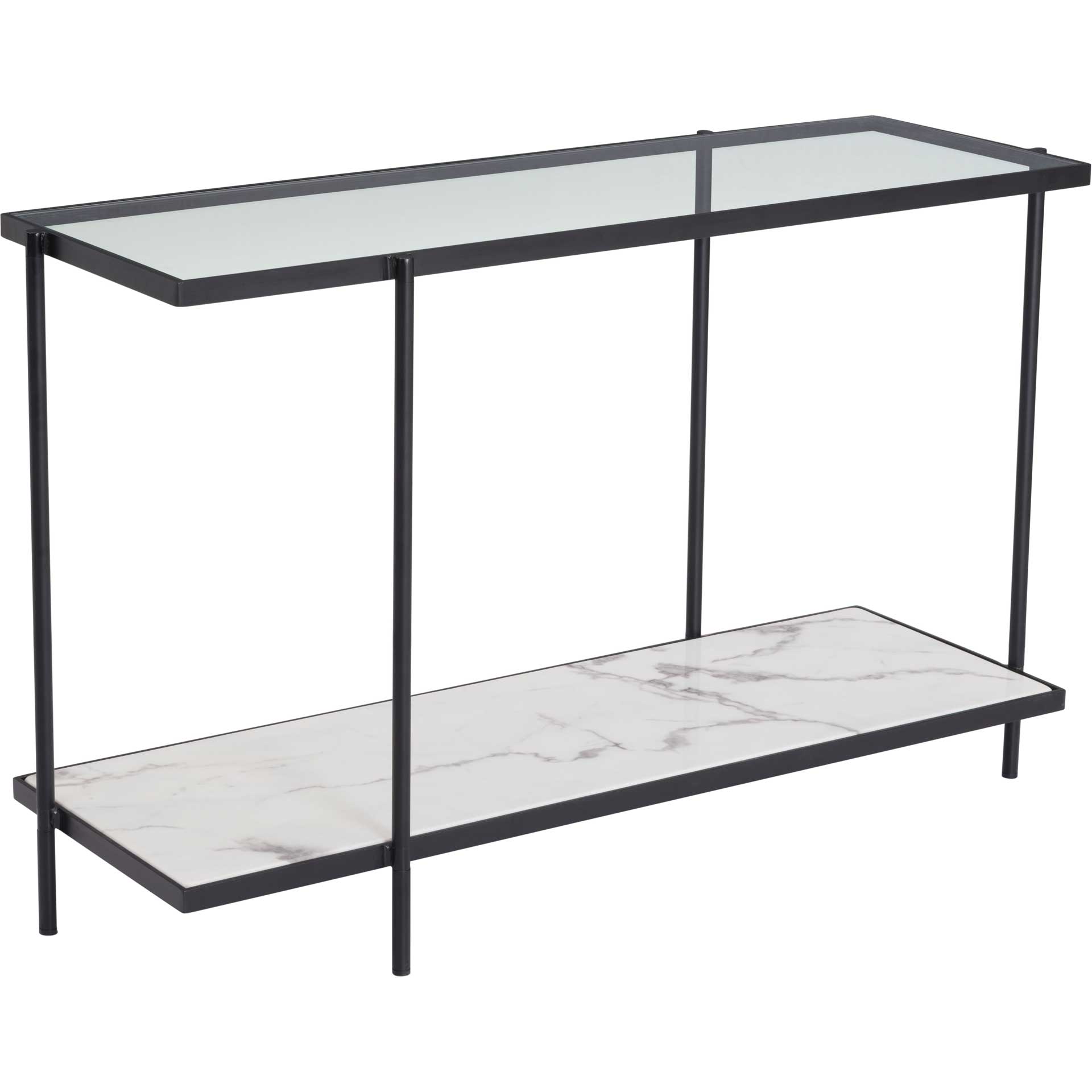 Watts Console Table Matte Black/Stone - Froy.com