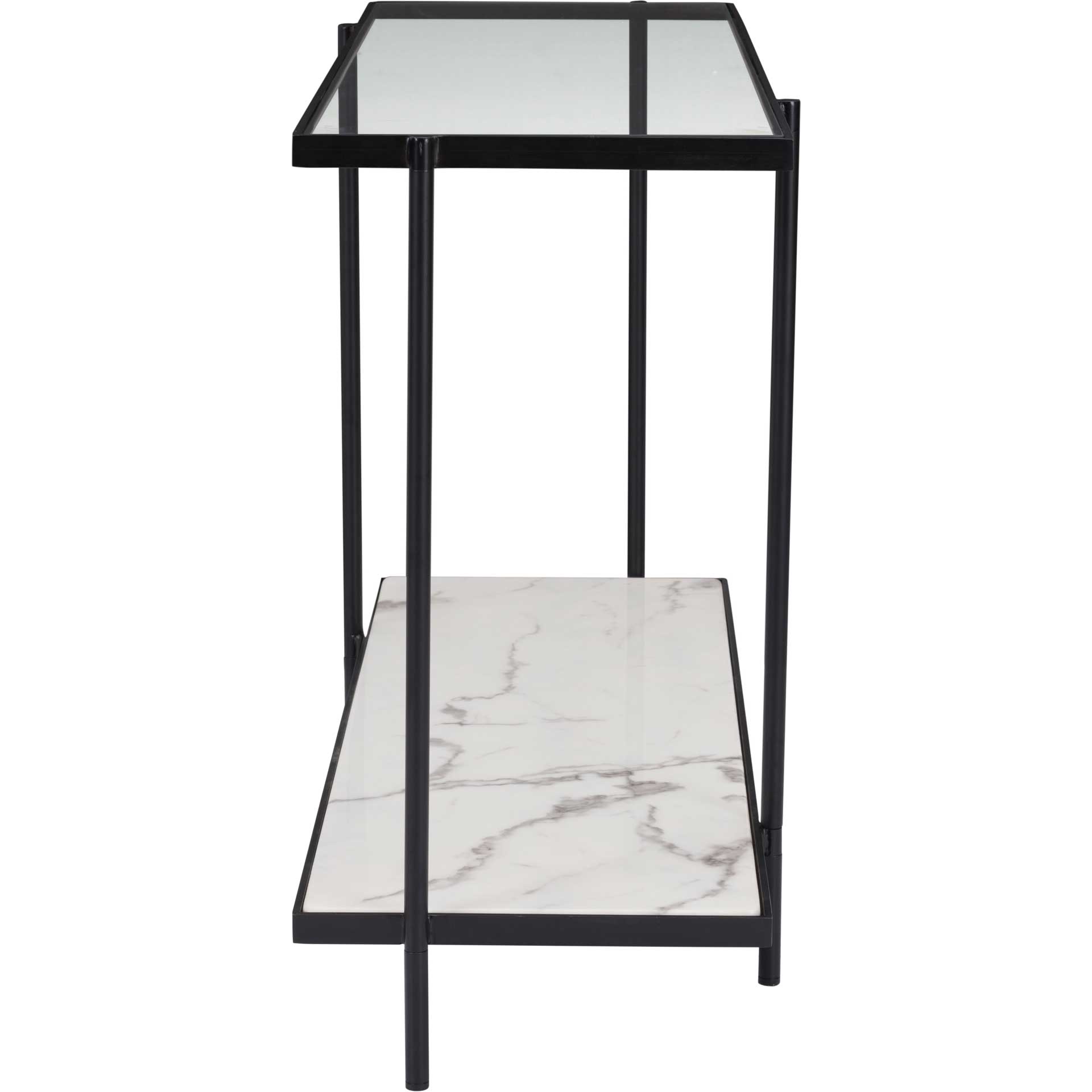 Watts Console Table Matte Black/Stone - Froy.com