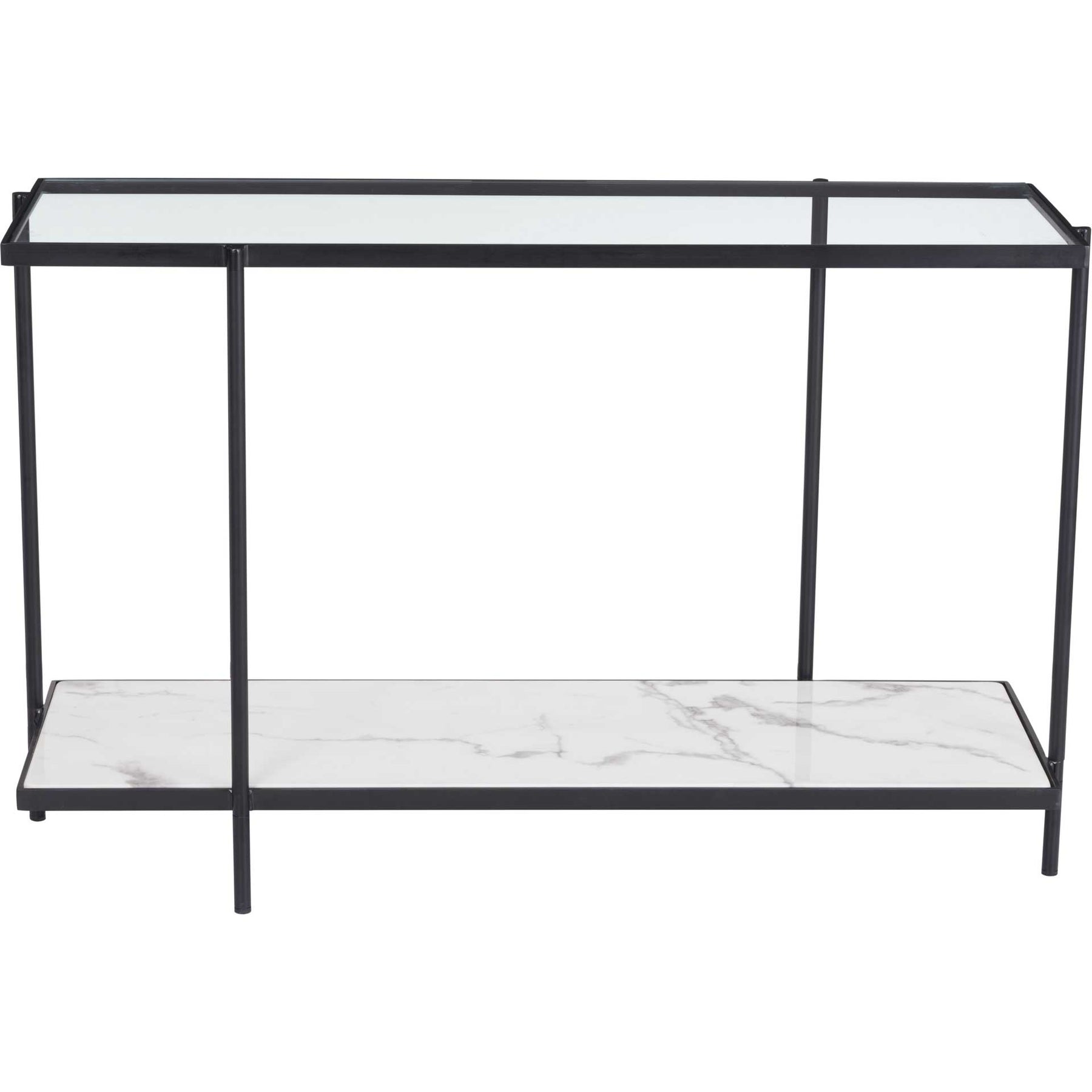 Watts Console Table Matte Black/Stone - Froy.com