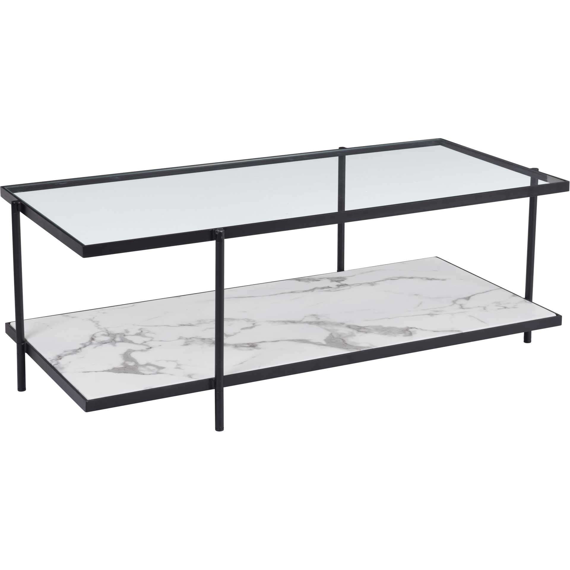 Watts Coffee Table Matte Black/Stone - Froy.com