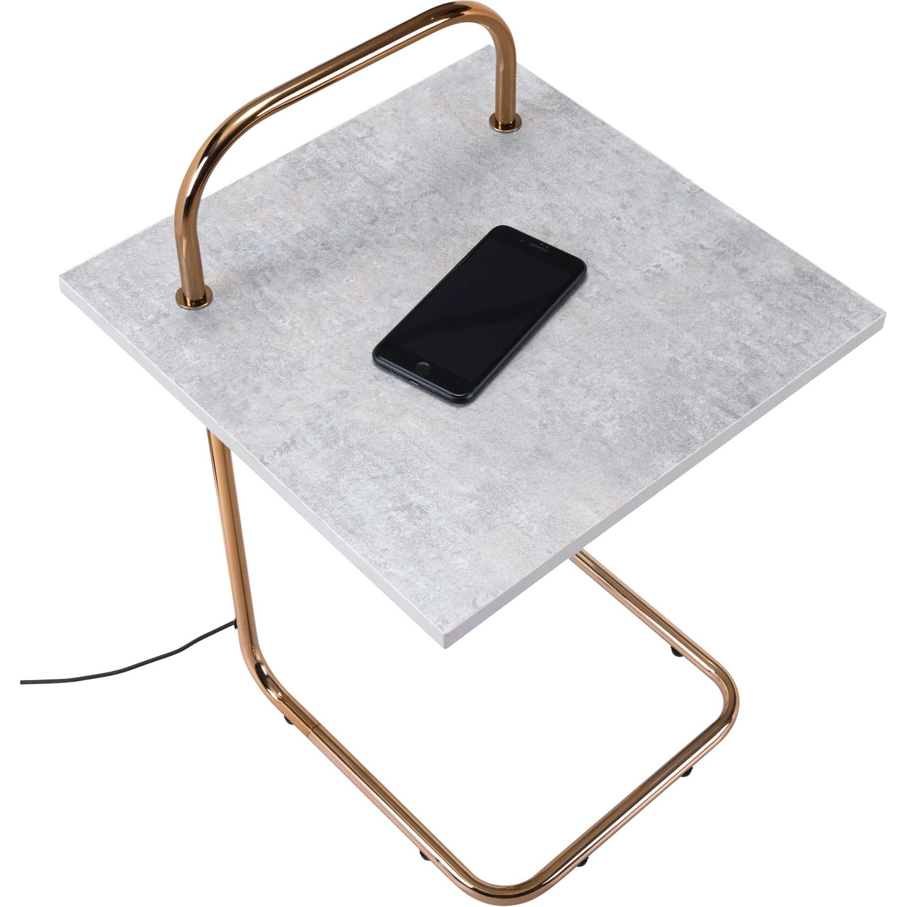 Enzo Side Table Concrete/Gold - Froy.com