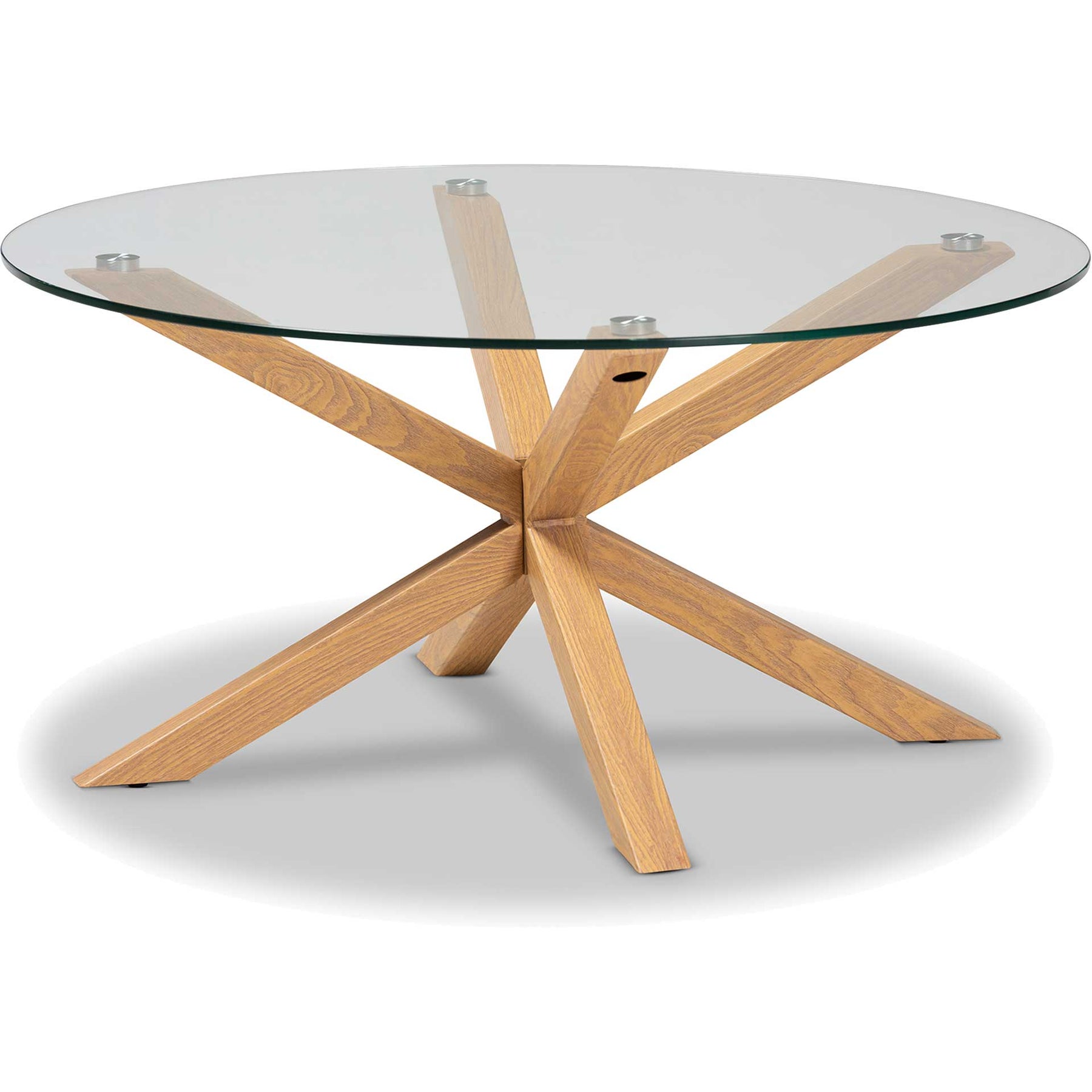 Lian Glass/Wood Coffee Table Clear/Natural - Froy.com