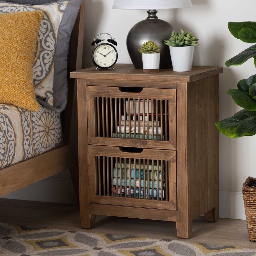 Claudia 2-Drawer Spindle Nightstand Brown - Froy.com