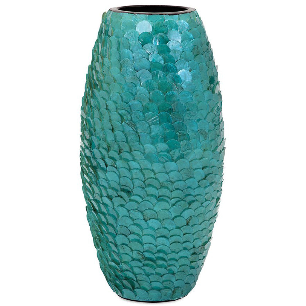 Emmet Large Blue Shell Vase - Froy.com