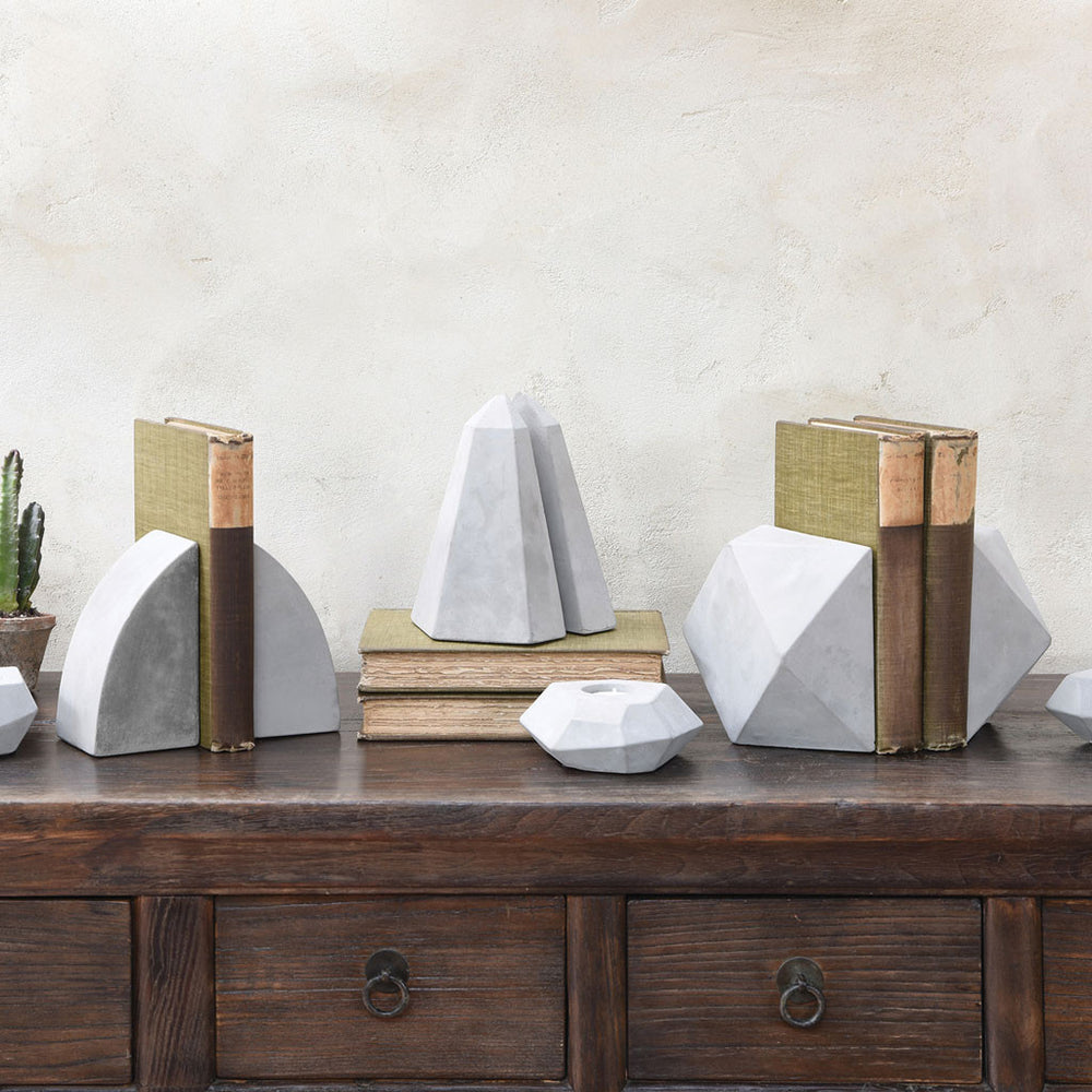 Geometric Cement Bookends Obelisk - Froy.com