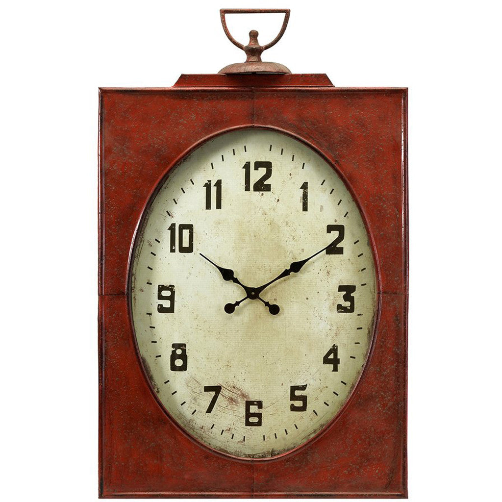 Chase Oversized Red Wall Clock - Froy.com