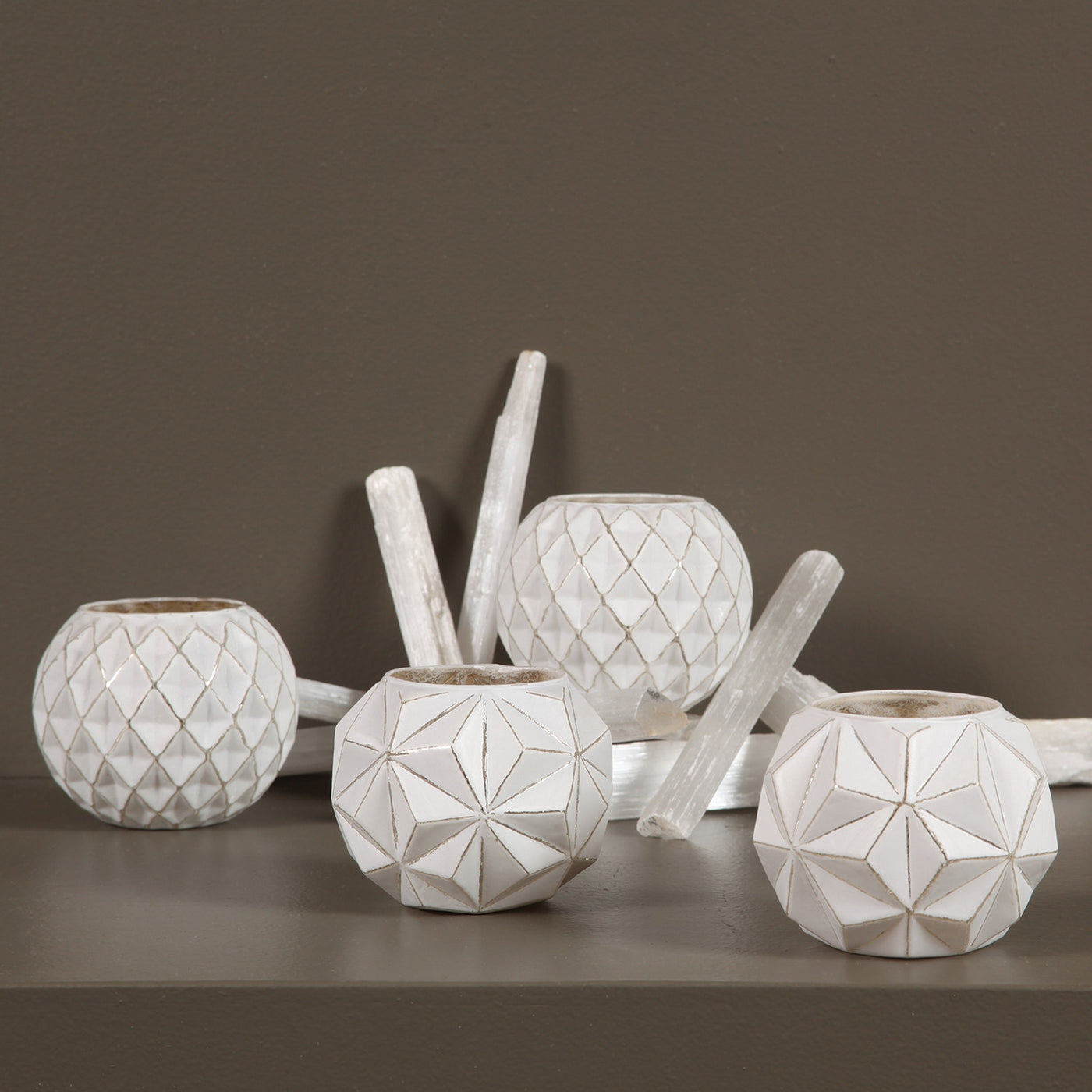 Geometric Glass Votive Cups (Set of 2) - Froy.com