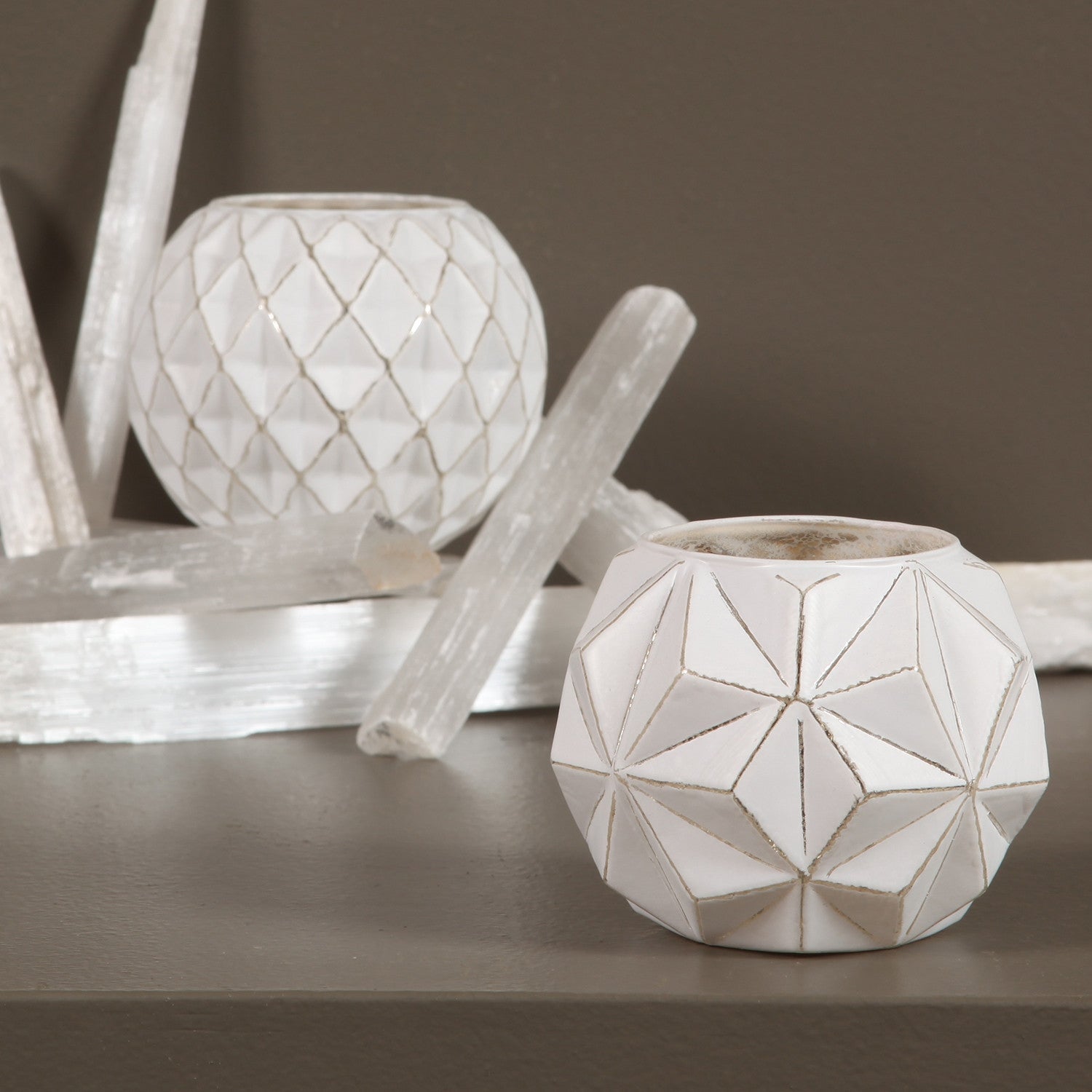 Geometric Glass Votive Cups (Set of 2) - Froy.com