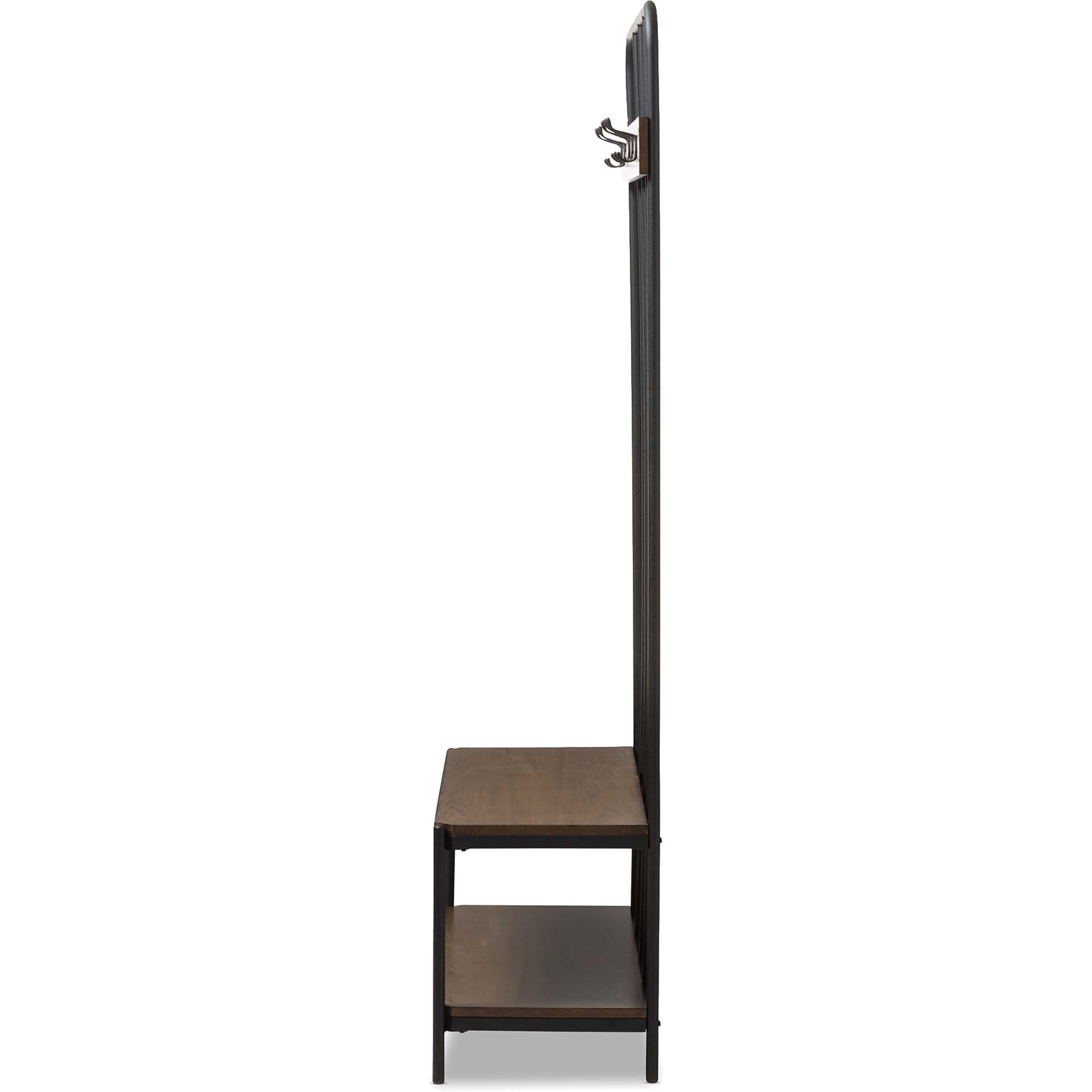 Humaira Entryway Hall Tree Hanger Black/Walnut - Froy.com