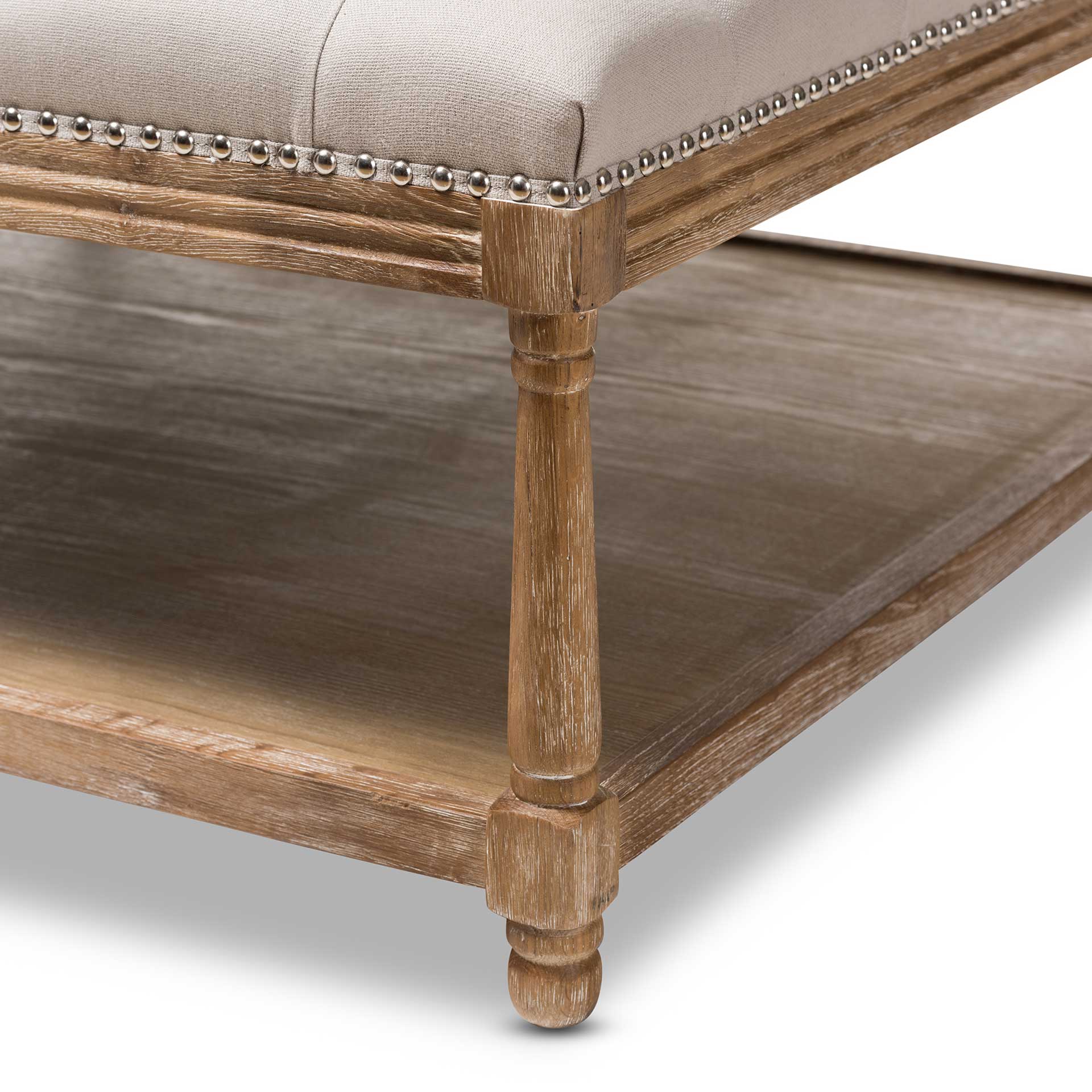 Caden Ottoman Beige/Weathered Oak - Froy.com