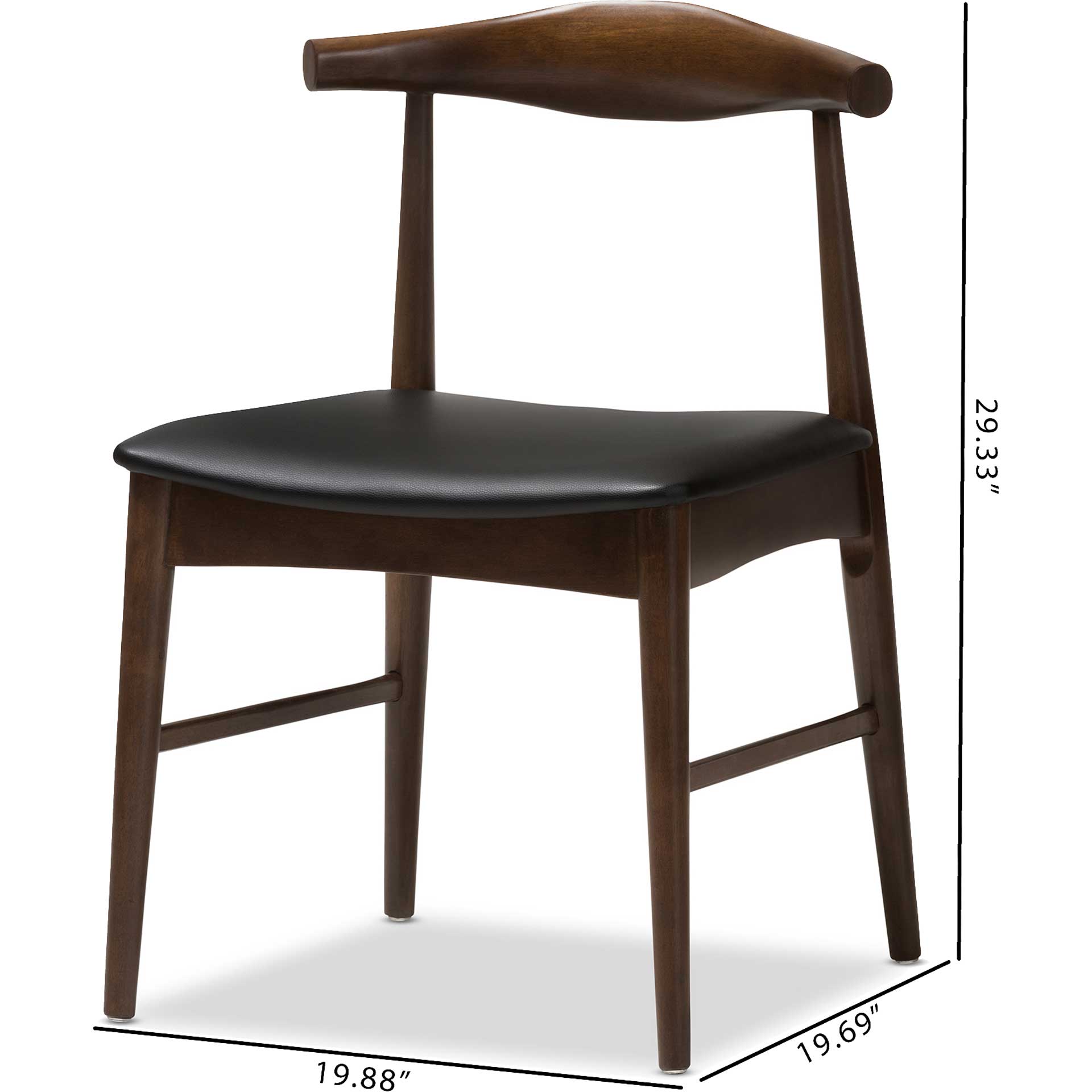 Wiley Dining Chair Black/Walnut (Set of 2) - Froy.com