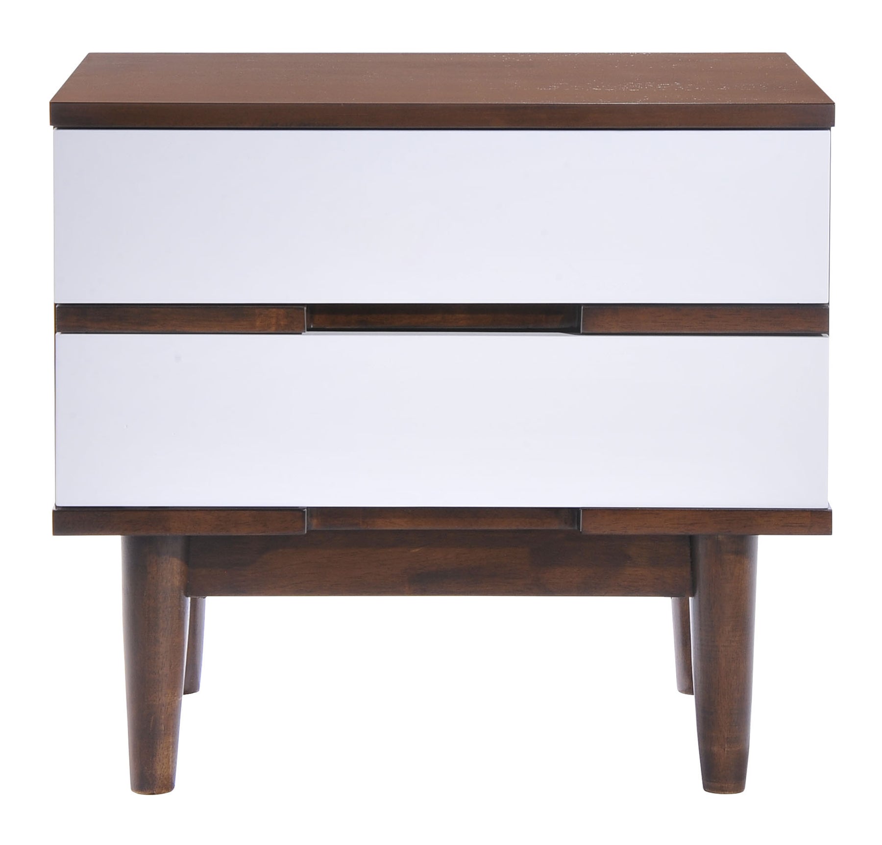 Lan Night Stand Walnut & White - Froy.com