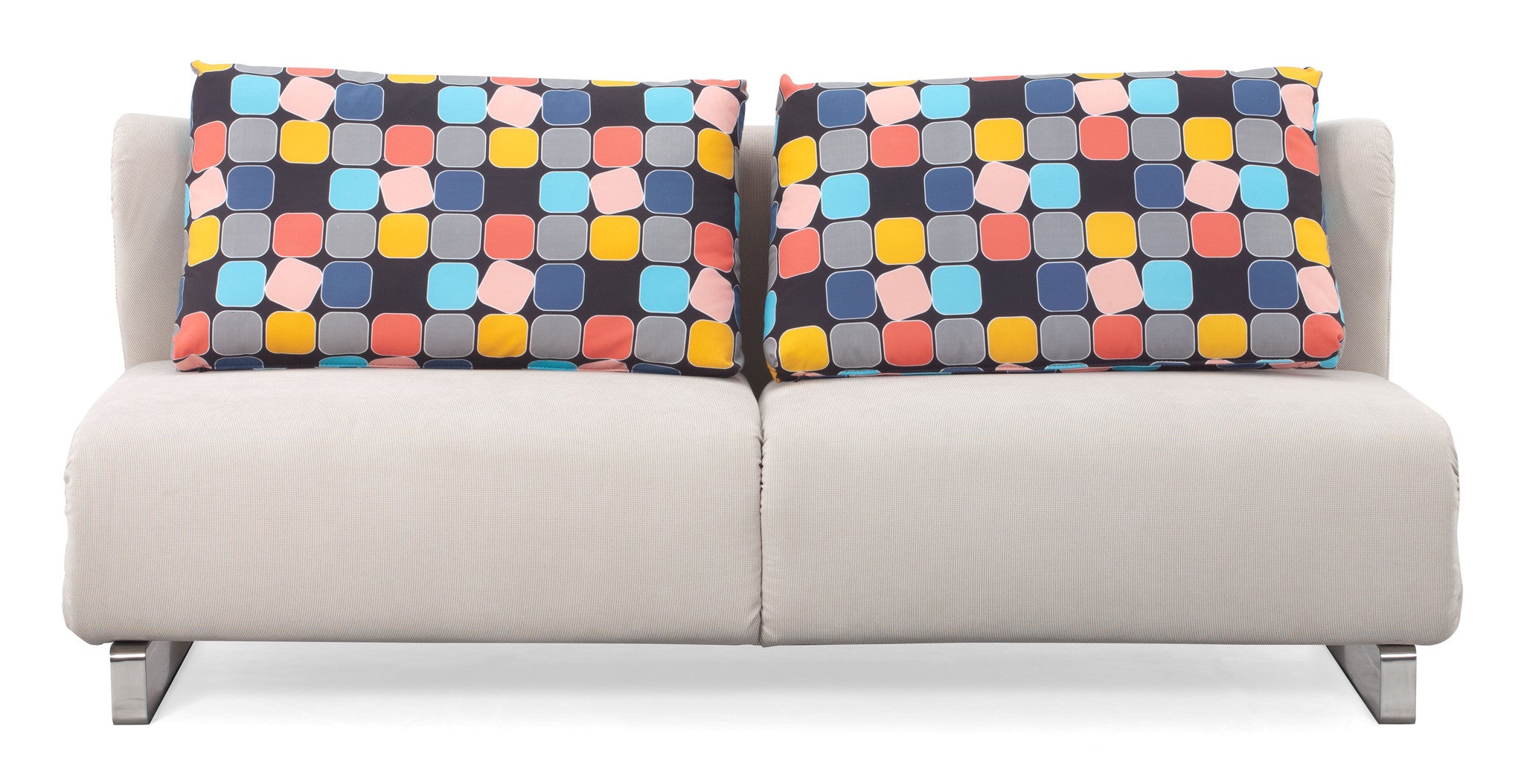 Chester Sofa Sleeper Cement Body & Color Block Back Cushion - Froy.com