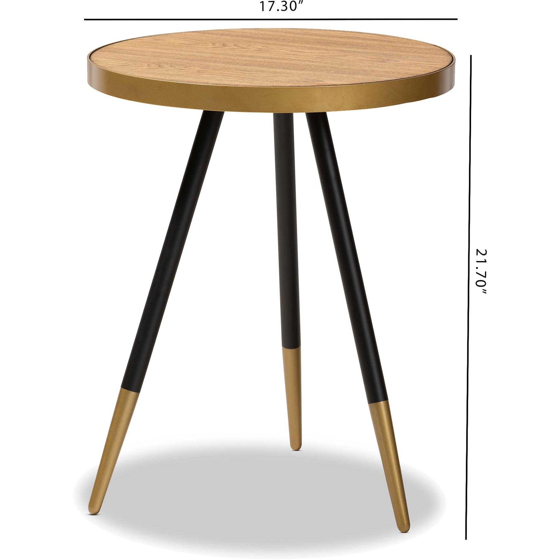 Seattle Wood/Metal End Table Walnut/Black/Gold - Froy.com