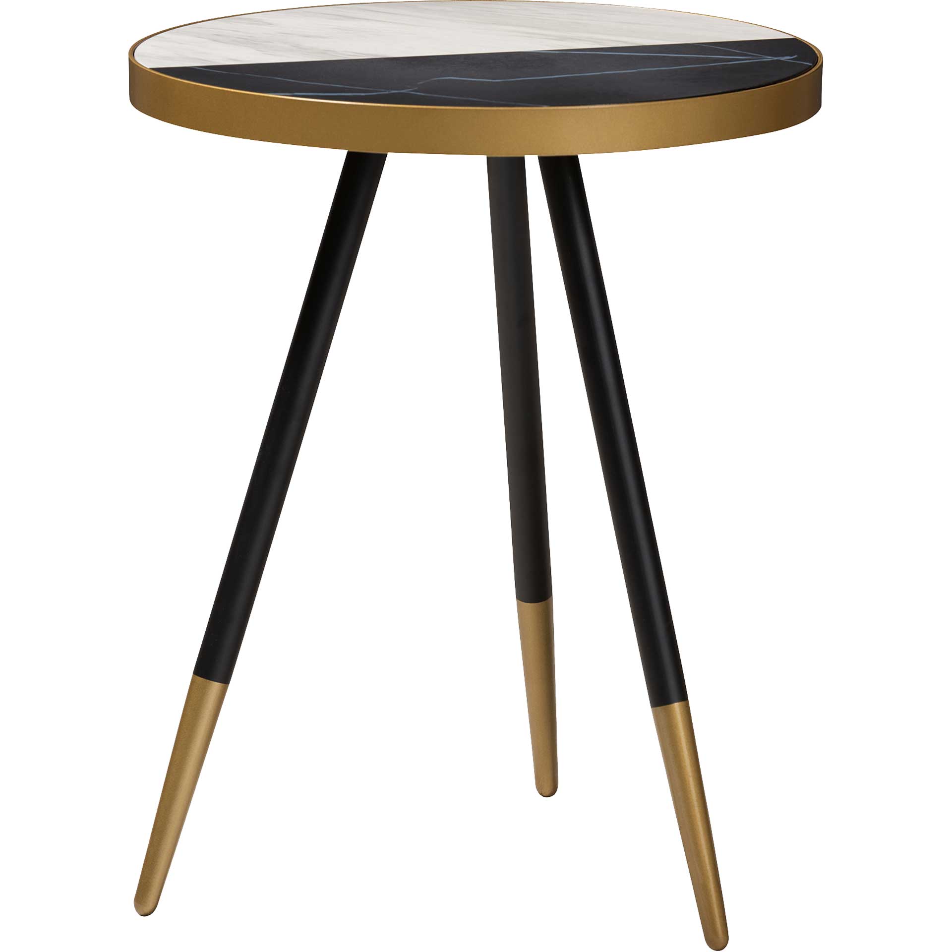 Seattle Marble/Metal End Table Black/Gold - Froy.com