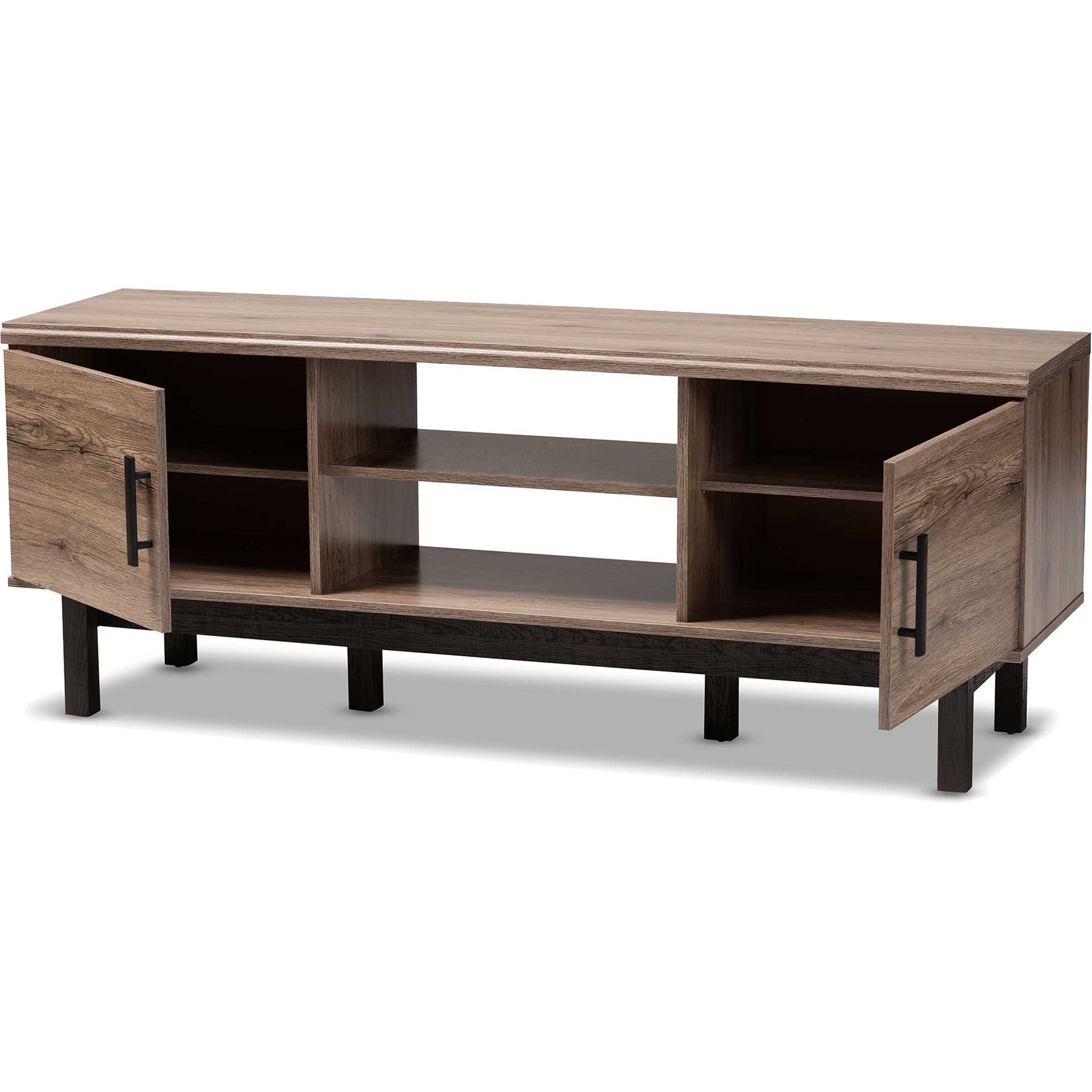 Ariel 2-Door TV Stand Oak/Black - Froy.com