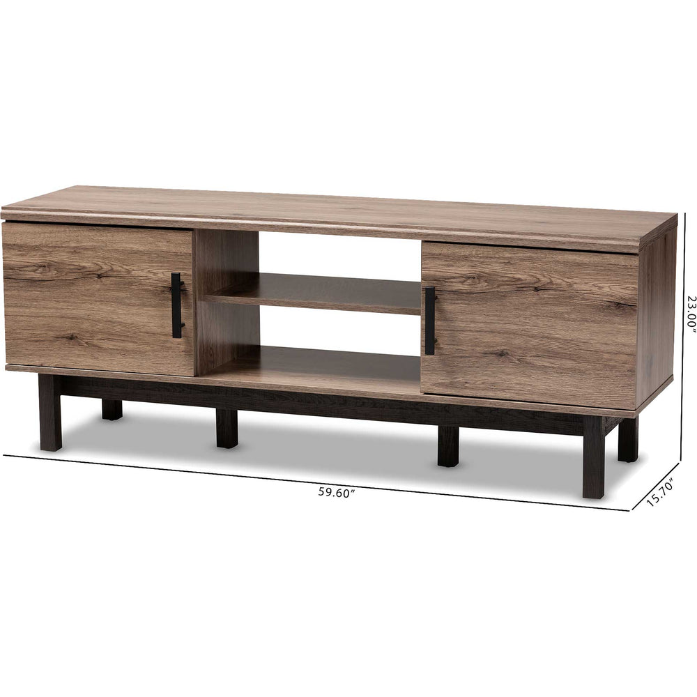 Ariel 2-Door TV Stand Oak/Black - Froy.com