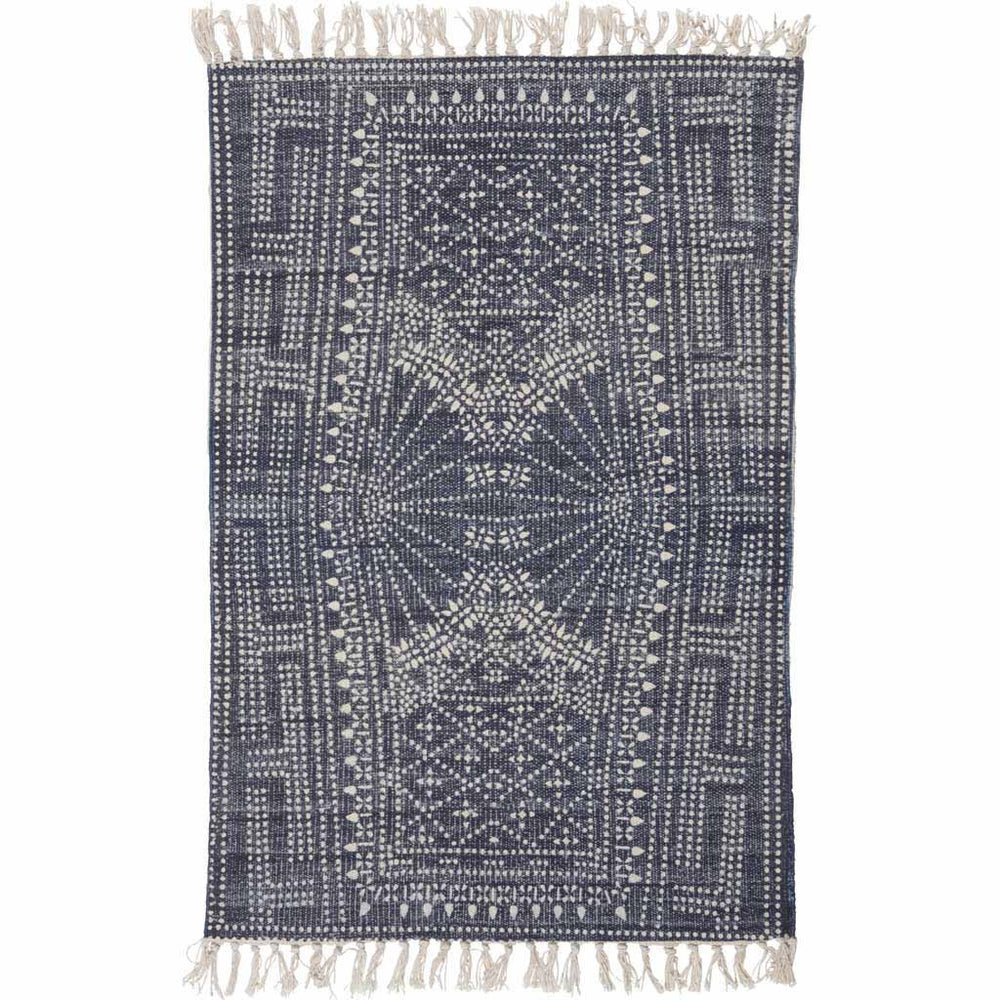 Indigo Batik Cotton Area Rug - Froy.com
