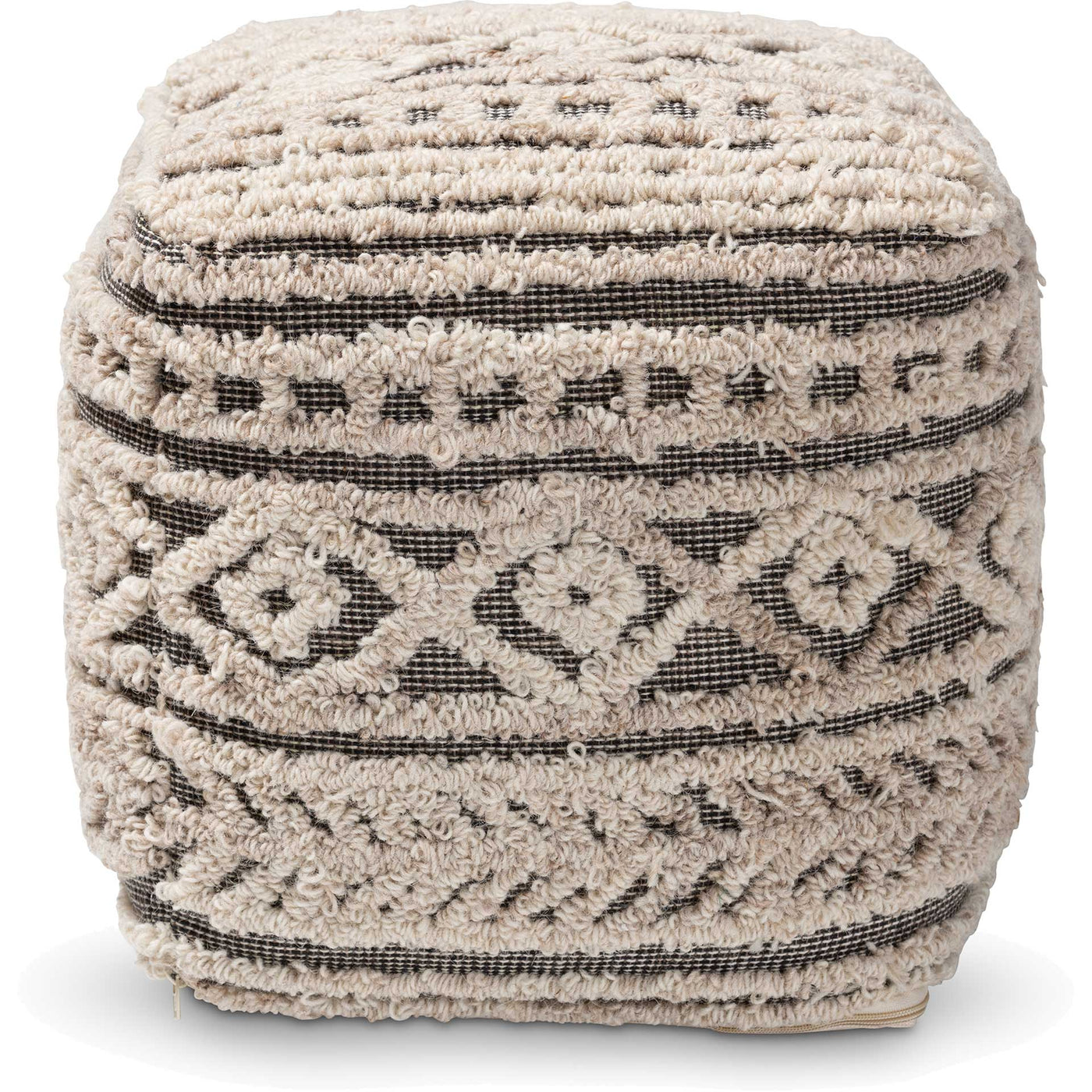Creek Handwoven Hemp Pouf Beige/Brown - Froy.com