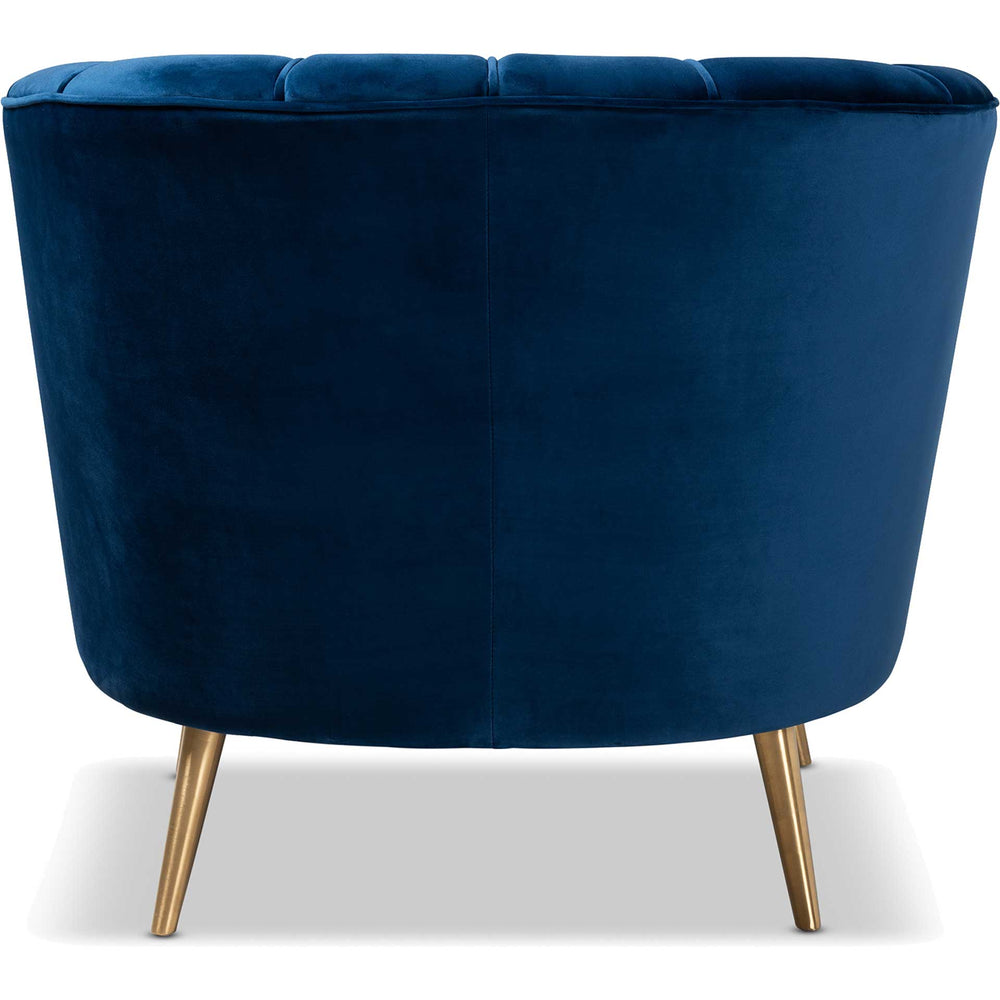 Emara Velvet Fabric Upholstered Chair Blue/Gold - Froy.com