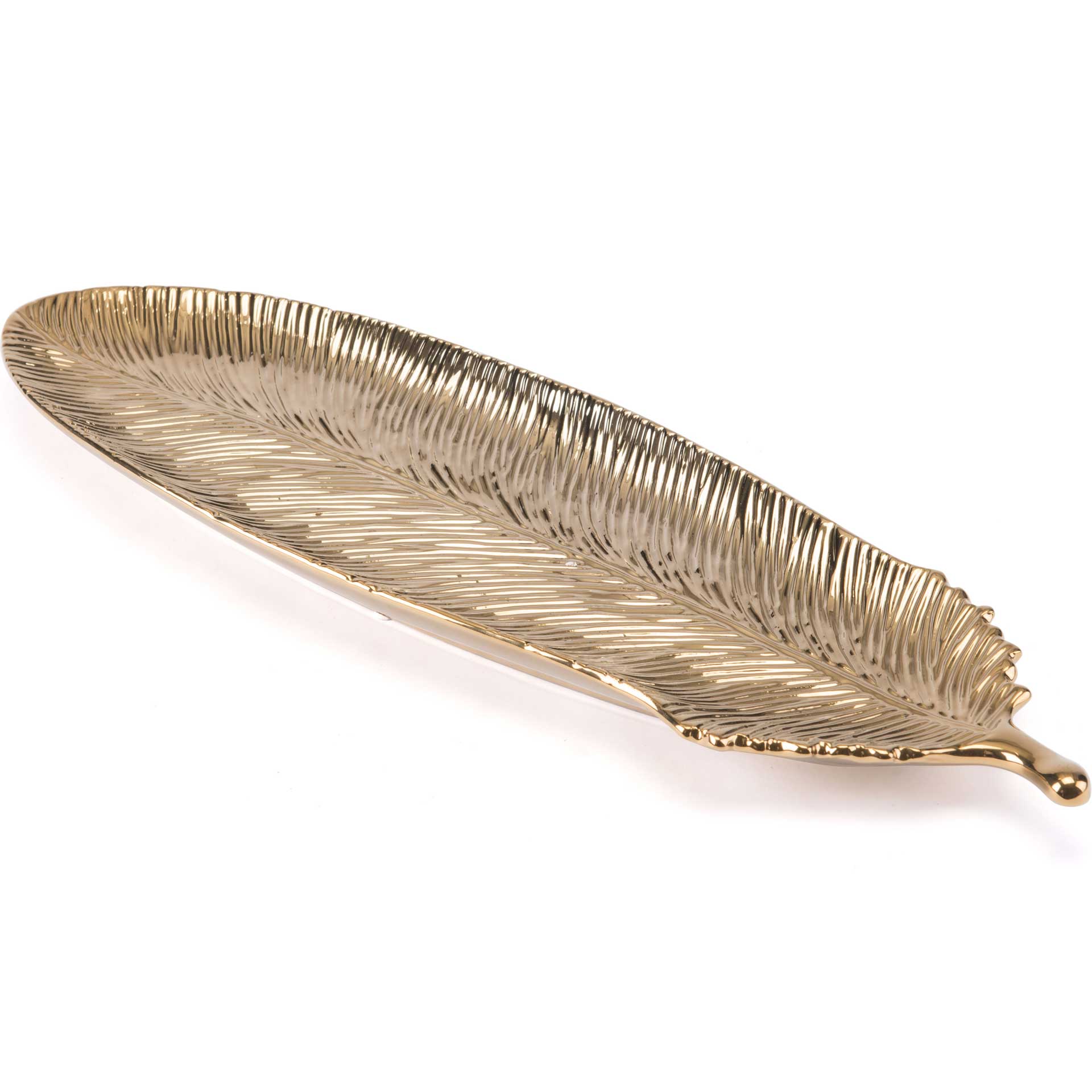 Gold Feather Tray - Froy.com