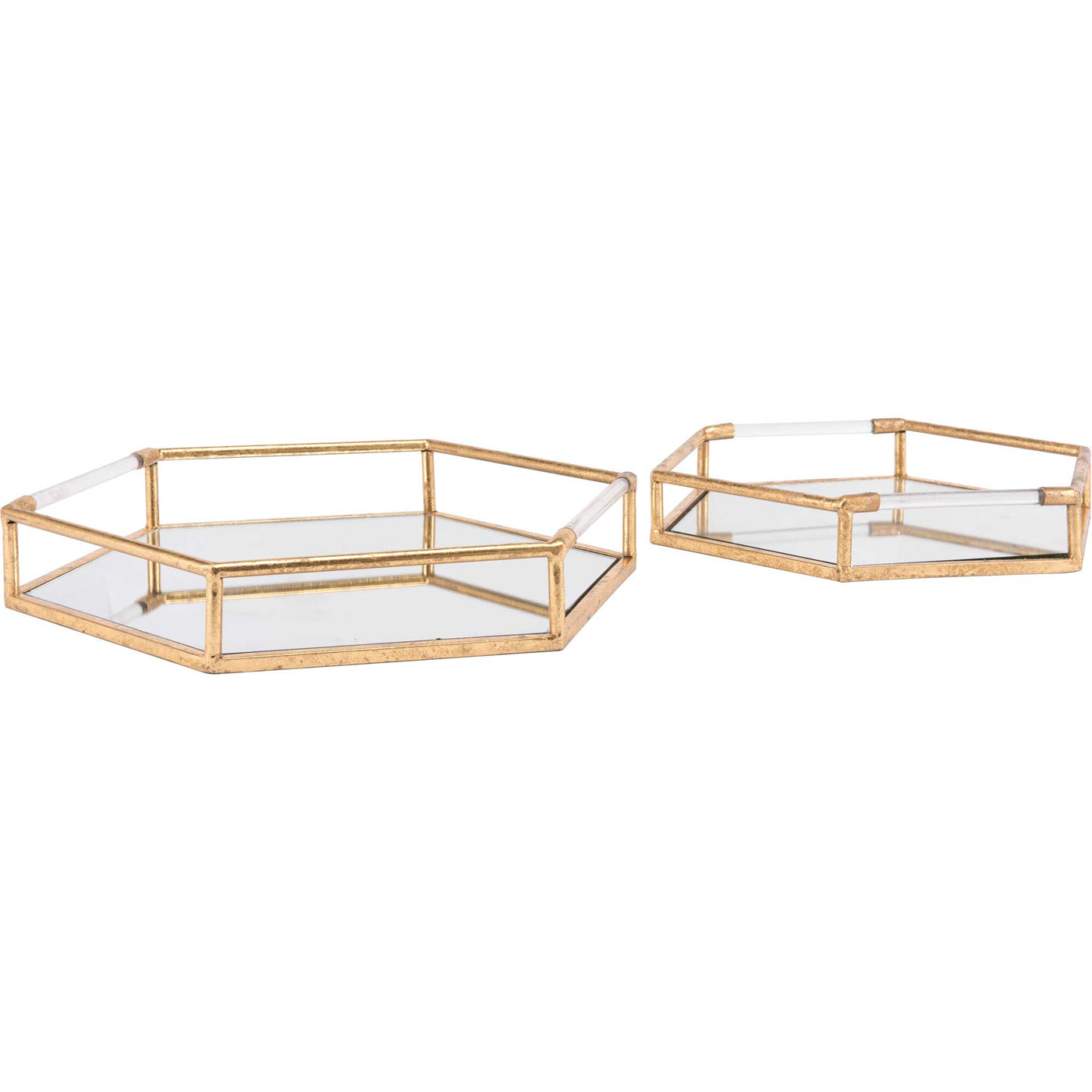 Hexagon Tray Gold (Set of 2) - Froy.com