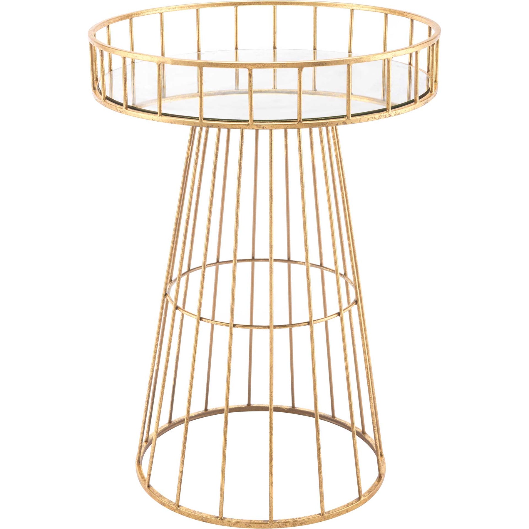 Linear Metal Round Table Gold - Froy.com
