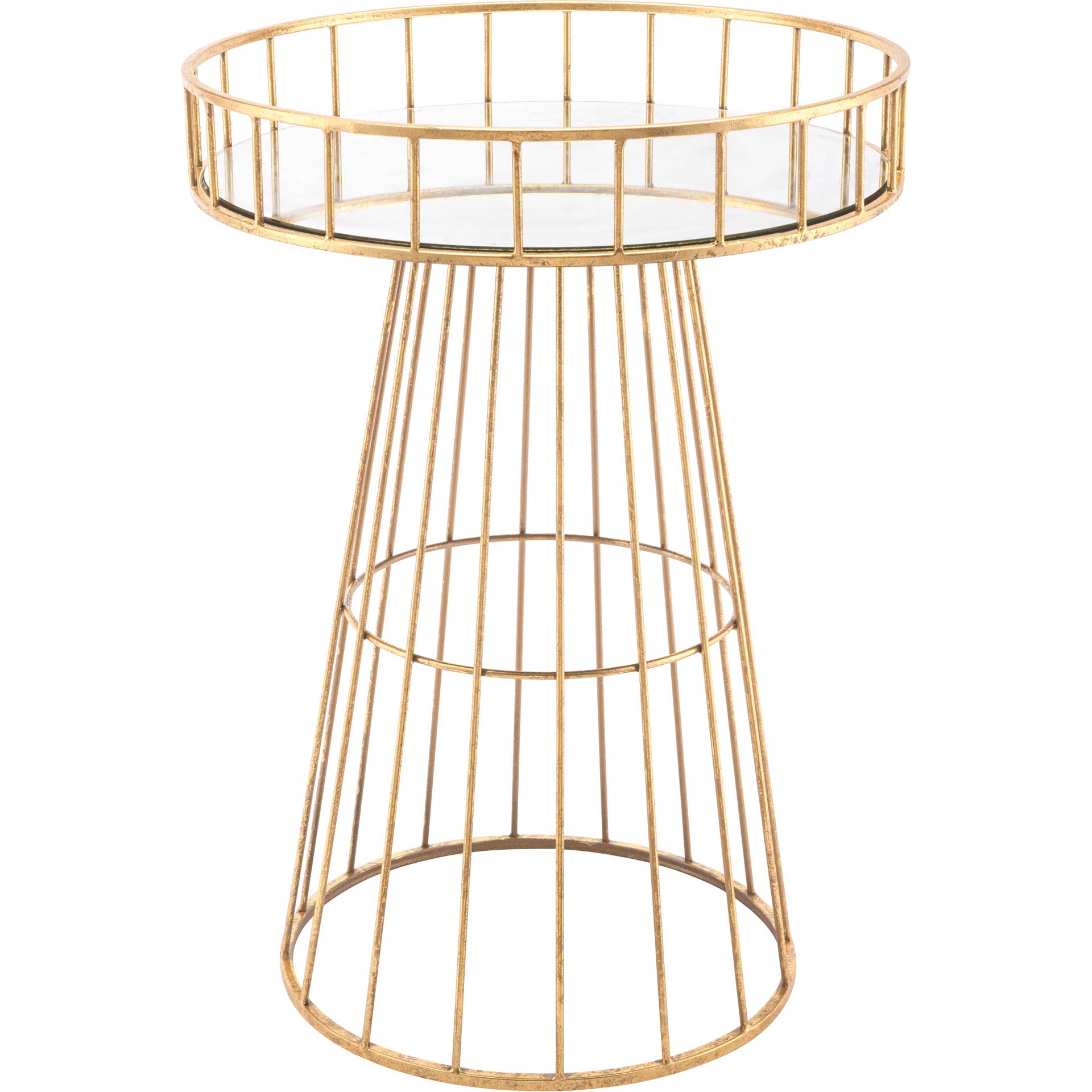Linear Metal Round Table Gold - Froy.com