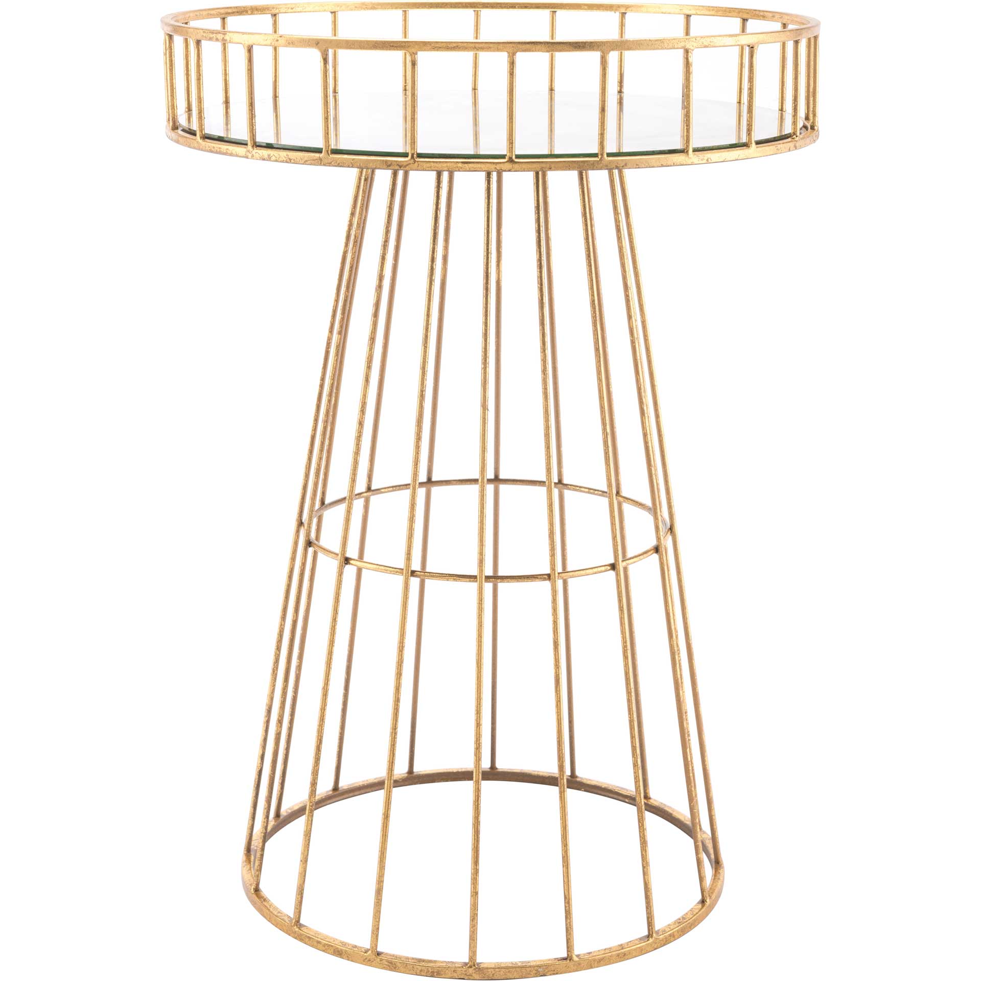 Linear Metal Round Table Gold - Froy.com