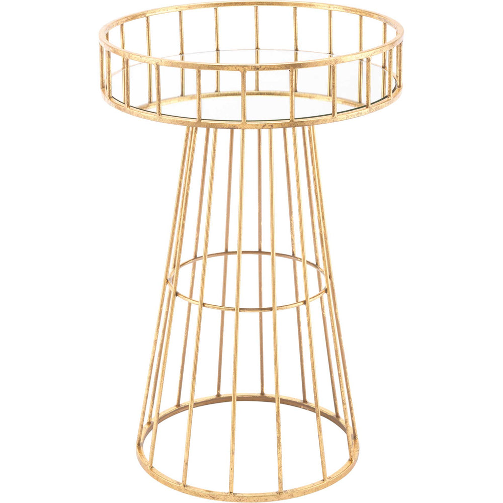 Linear Metal Round Table Gold - Froy.com