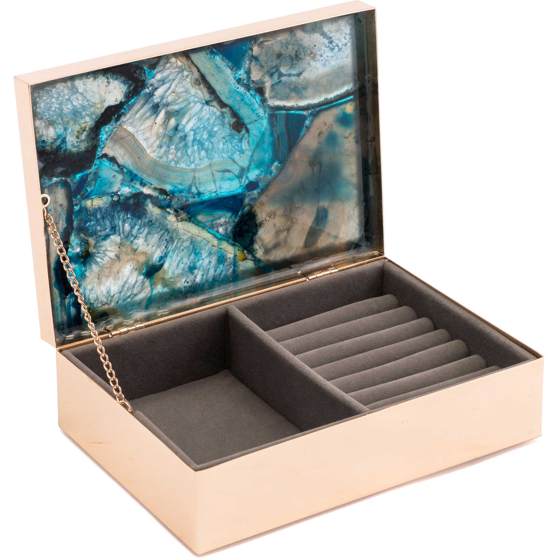 Polished Stone Box Blue - Froy.com