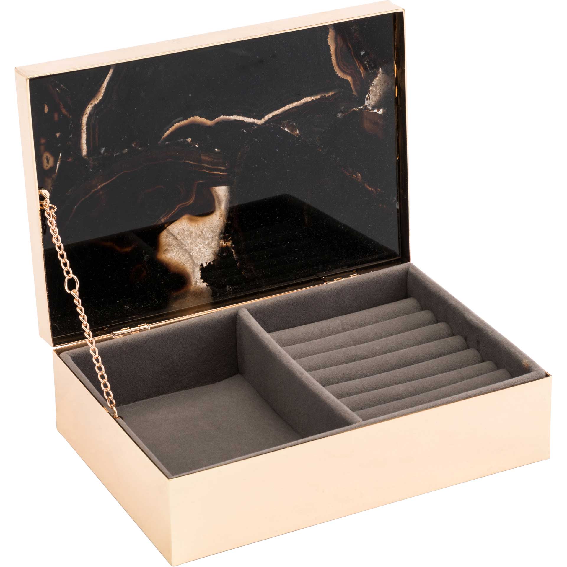 Polished Stone Box Black - Froy.com
