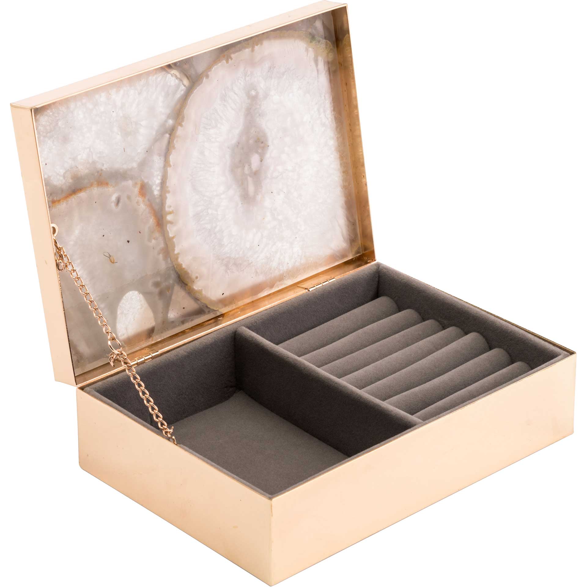 Polished Stone Box White - Froy.com