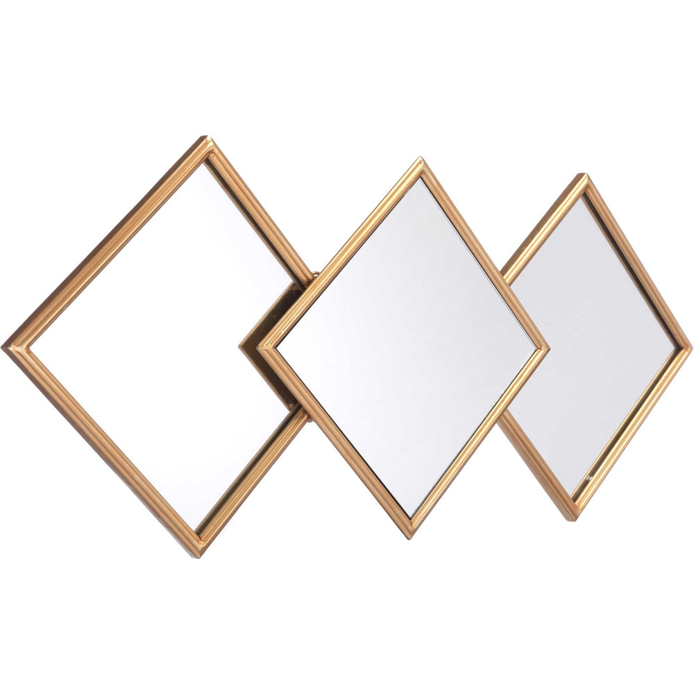 Rhombus Mirror Gold - Froy.com
