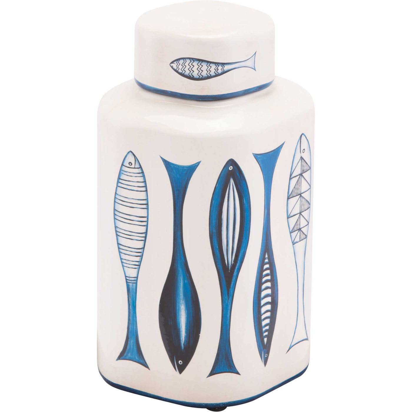 Fish Temple Jar White/Blue - Froy.com