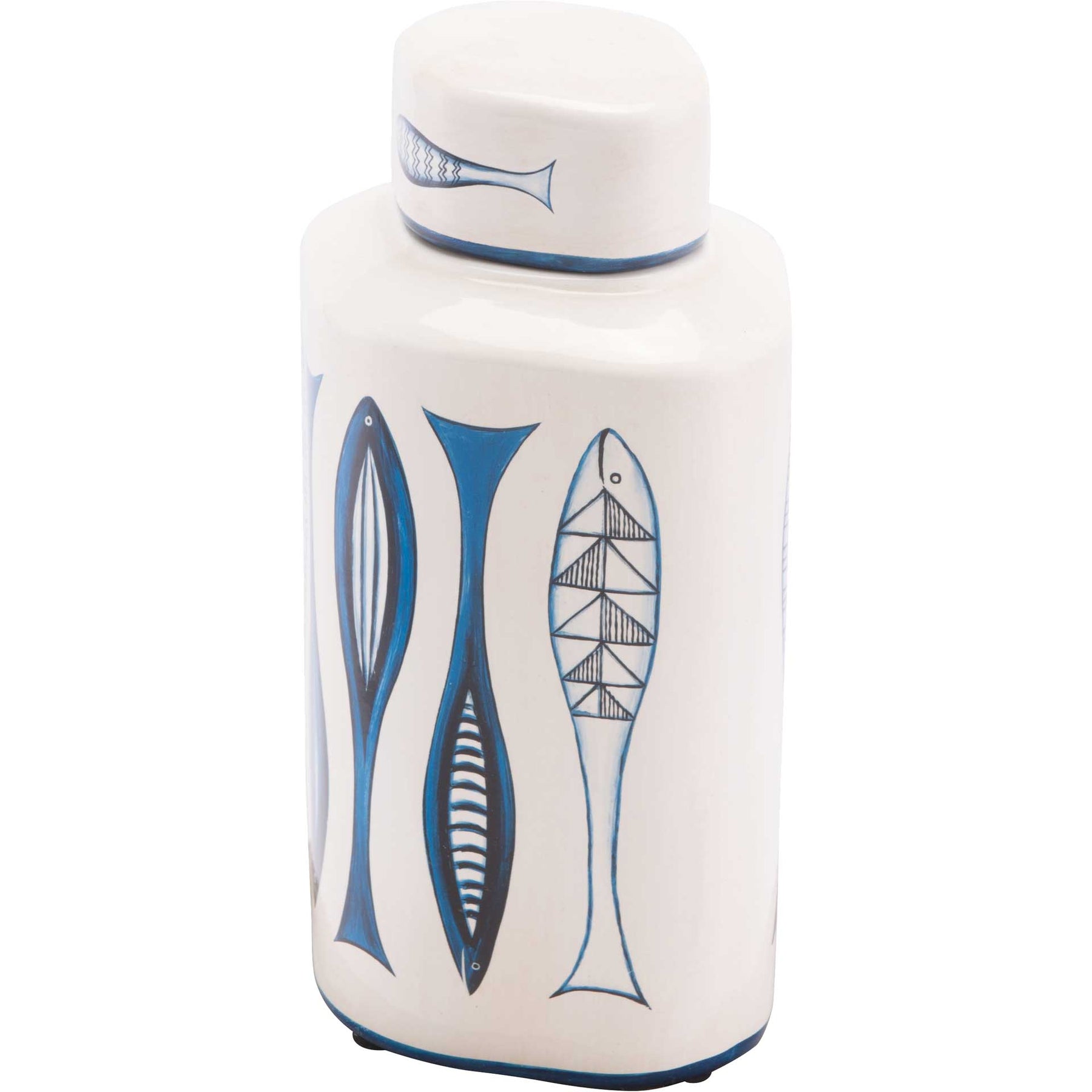 Fish Temple Jar White/Blue - Froy.com