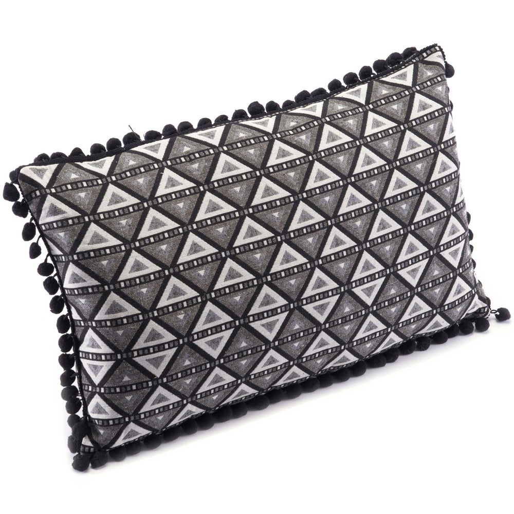 Tribal Triangle Pillow Black/White - Froy.com