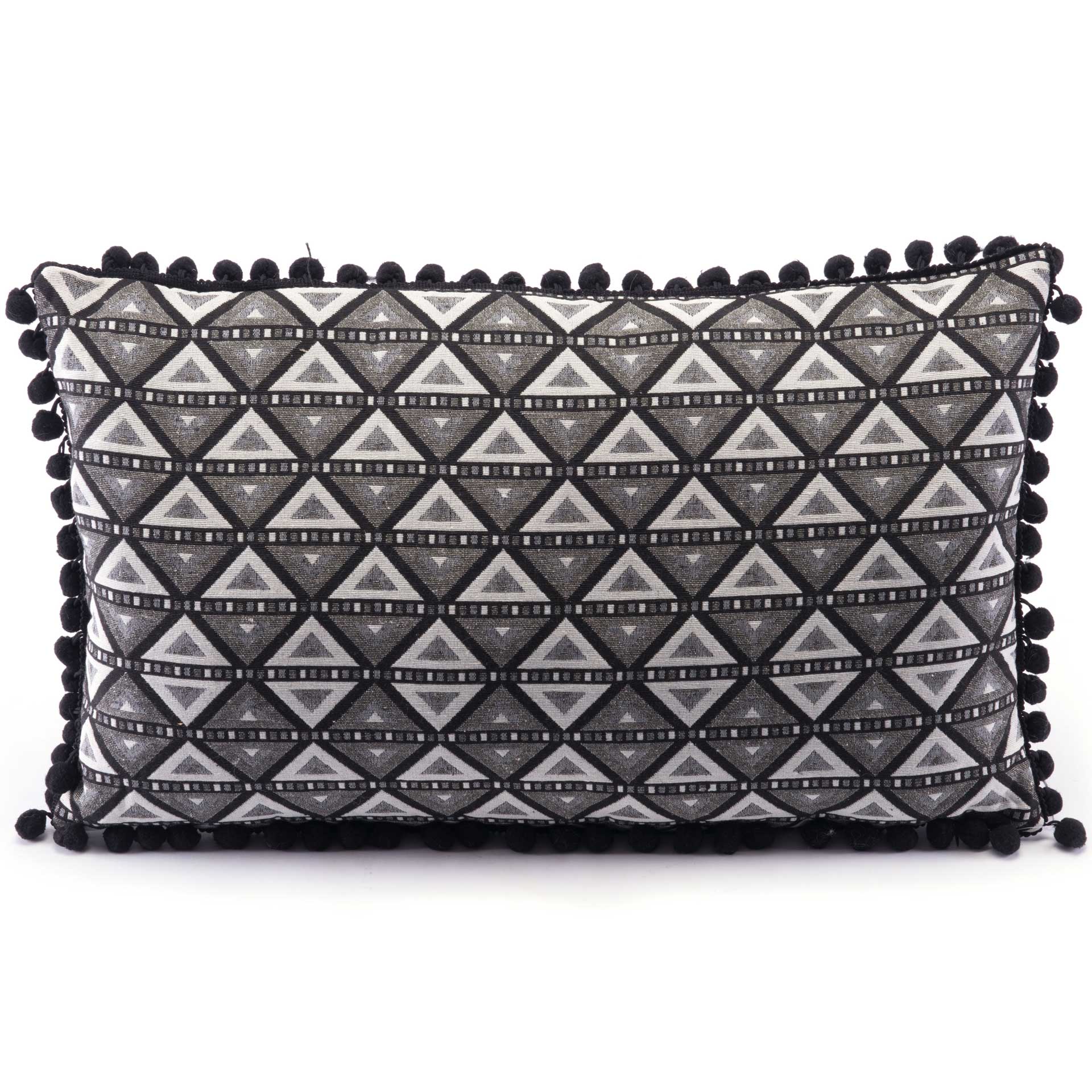 Tribal Triangle Pillow Black/White - Froy.com