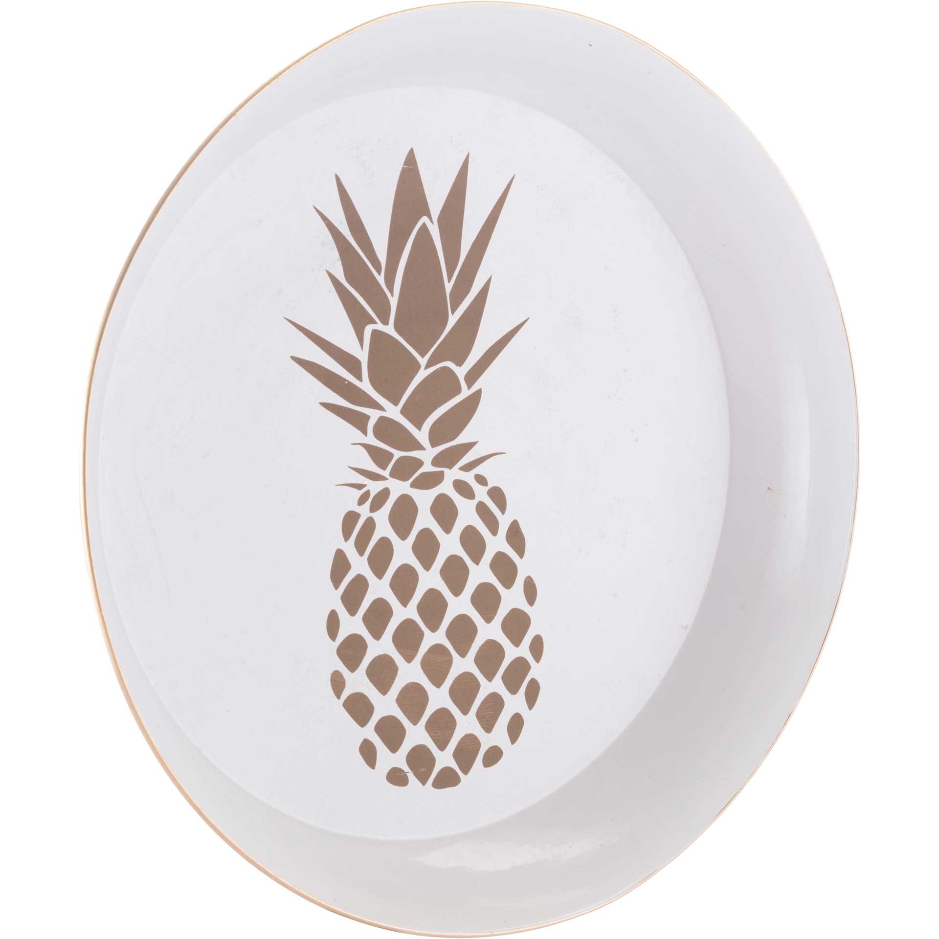 Tropical Tray Set White/Gold (Set of 2) - Froy.com
