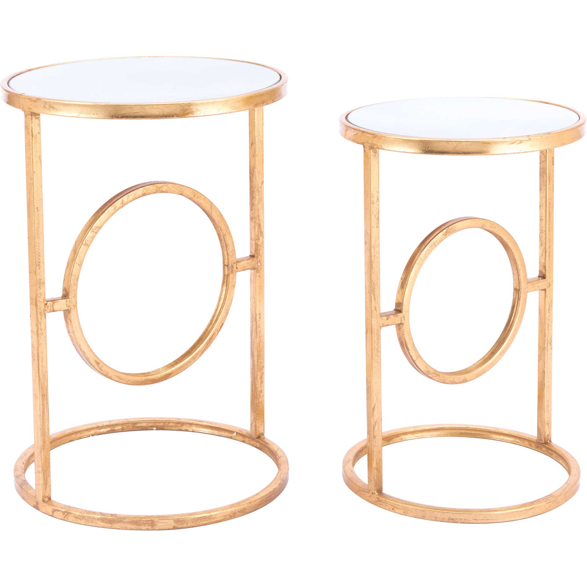 Aro 2-Piece End Table Gold - Froy.com
